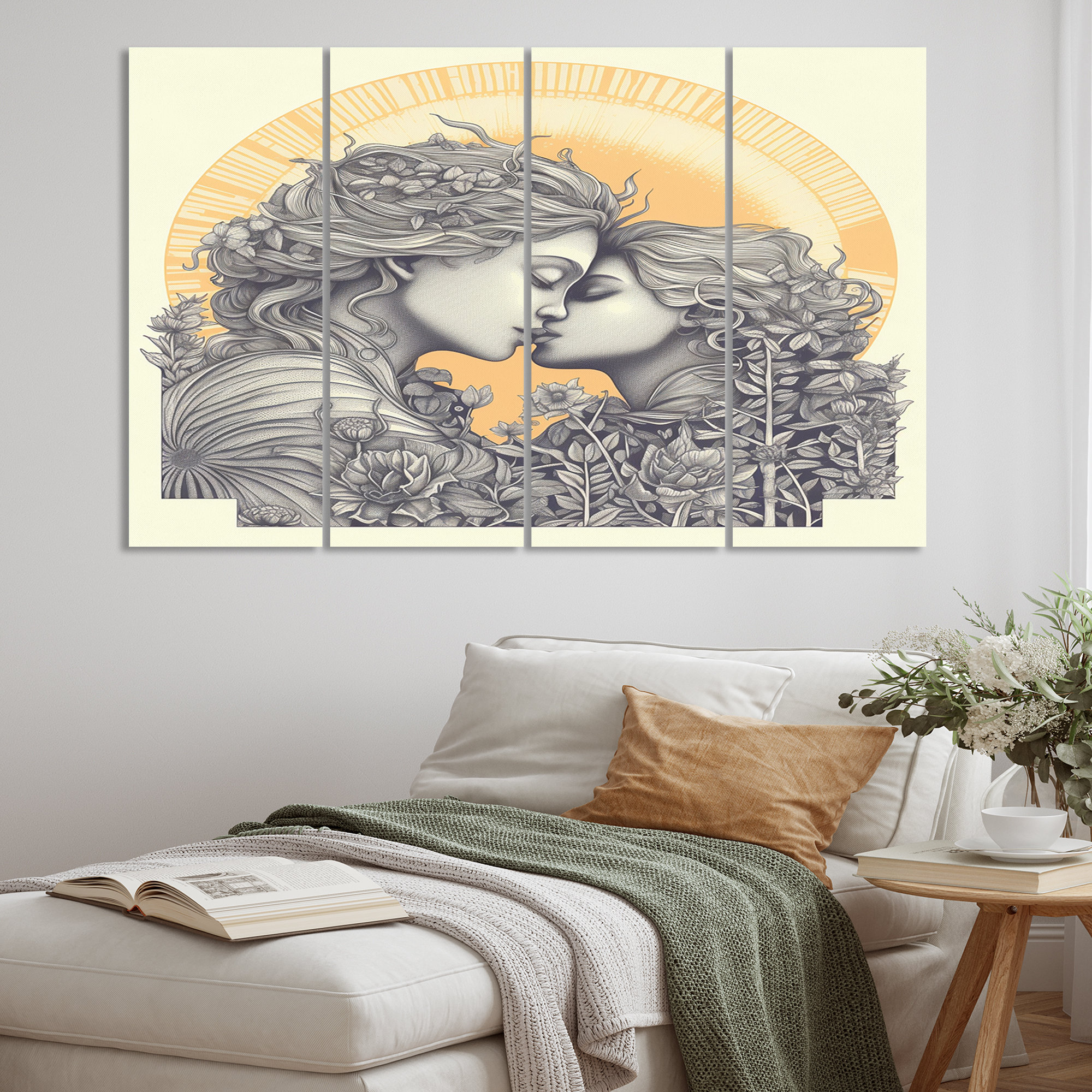Red Barrel Studio Lovers Kissing In The Sun Retro Illustration II ...
