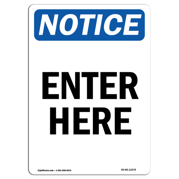 SignMission Enter Here Sign | Wayfair