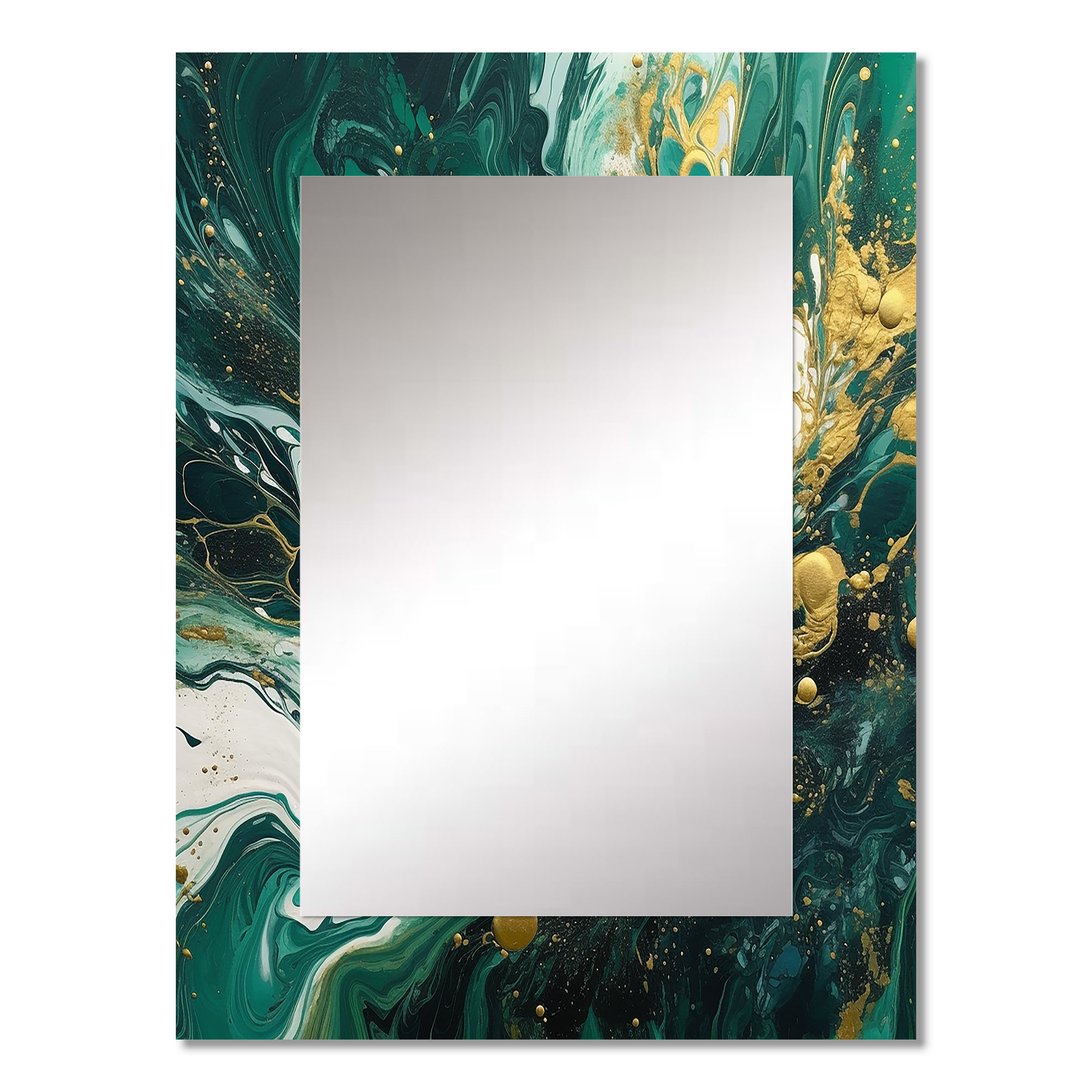 East Urban Home Green and Gold Serene Cascade I - Green Modern Wall ...