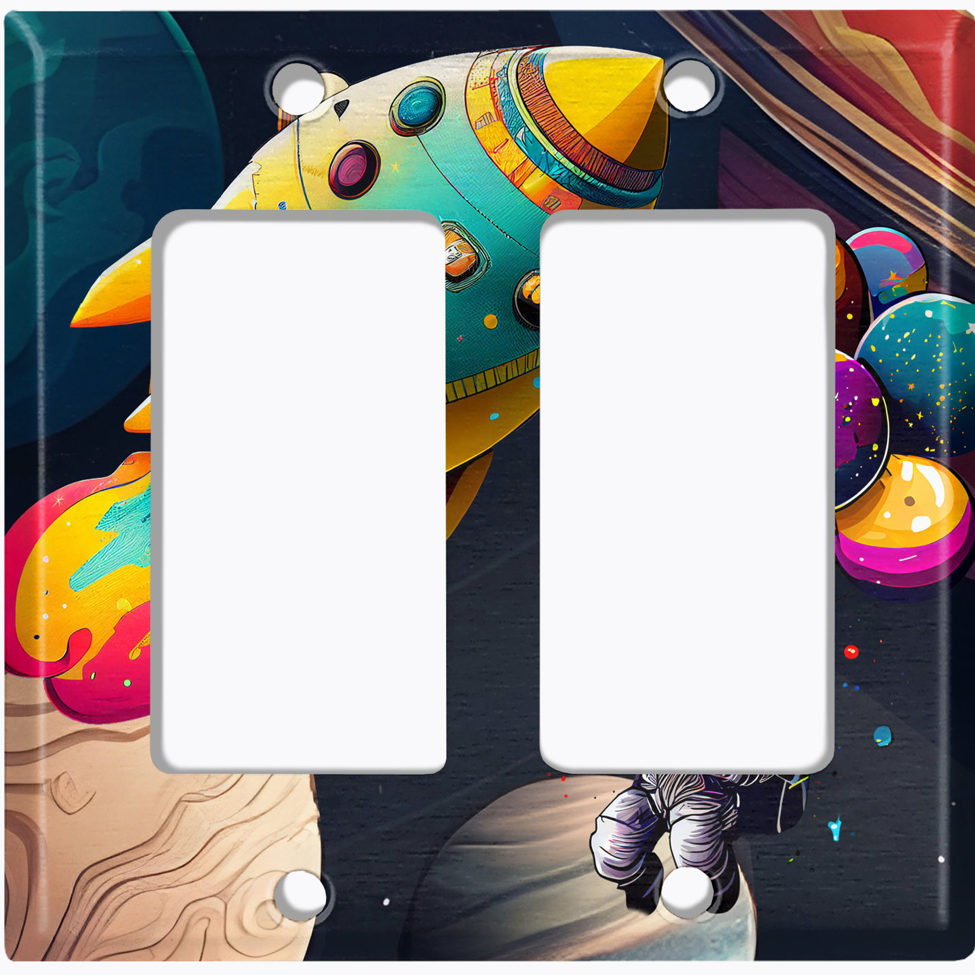 WorldAcc Metal Light Switch Plate Outlet Cover (Colourful Animated ...