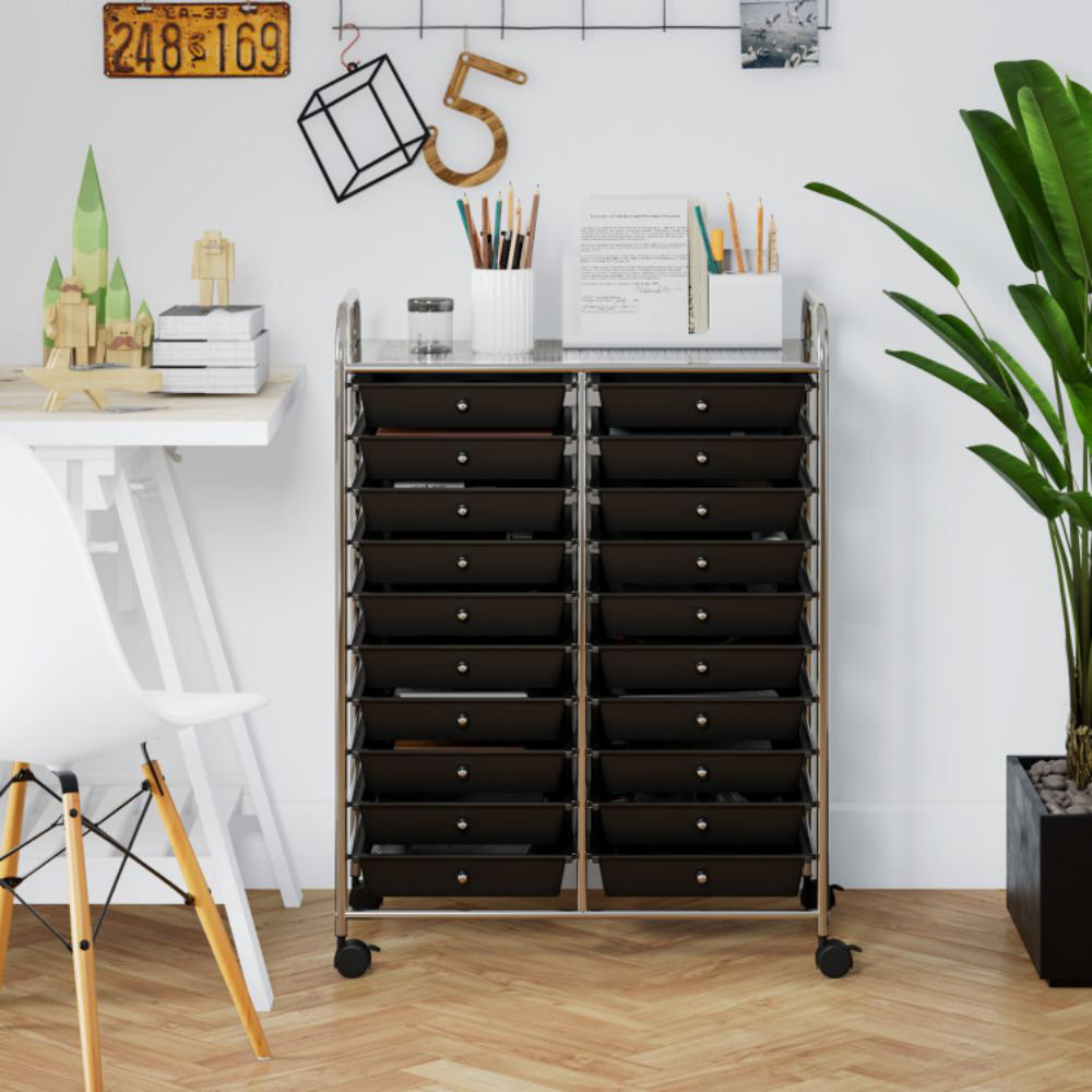 Rebrilliant 20 Drawers Rolling Storage Cart Studio Organizer - Wayfair ...