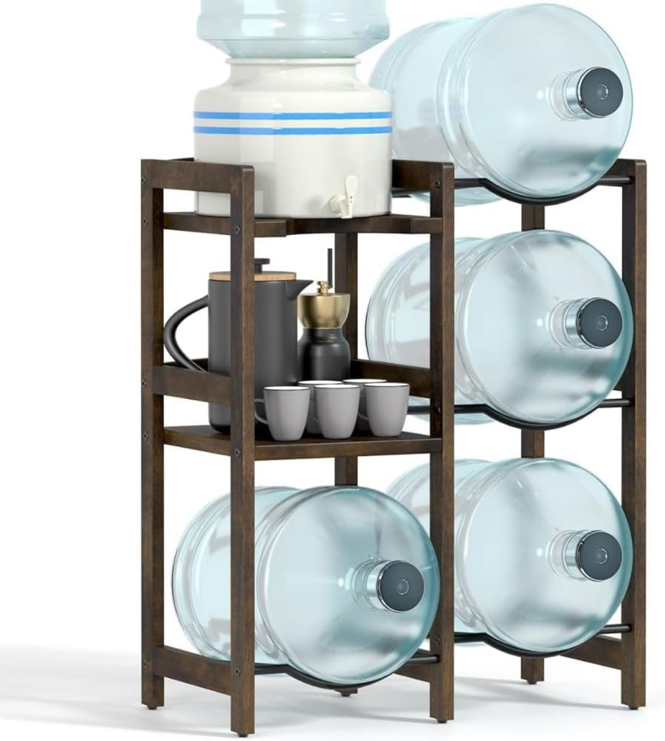 Loon Peak® 5 Gallon Water Jug Holder (Natural Solid Wood) 4 Water ...