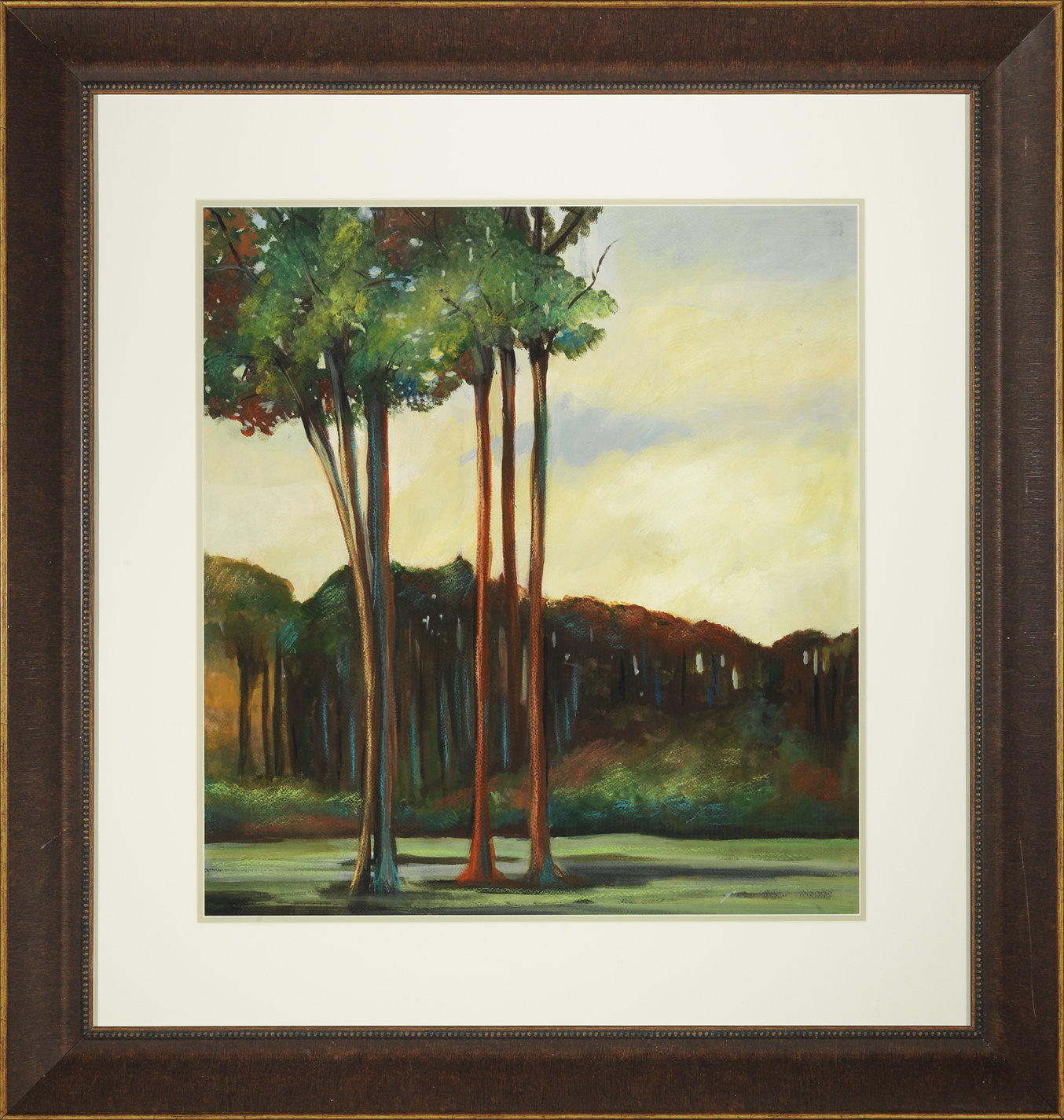 Wendover Art Group 'Cypress Trees' Framed Painting on Glass | Wayfair