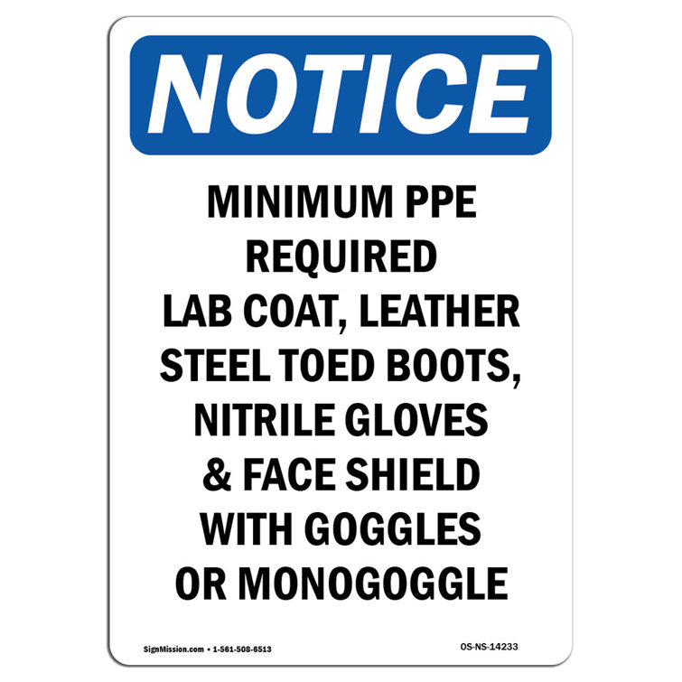SignMission Minimum PPE Required Lab Coat Sign | Wayfair