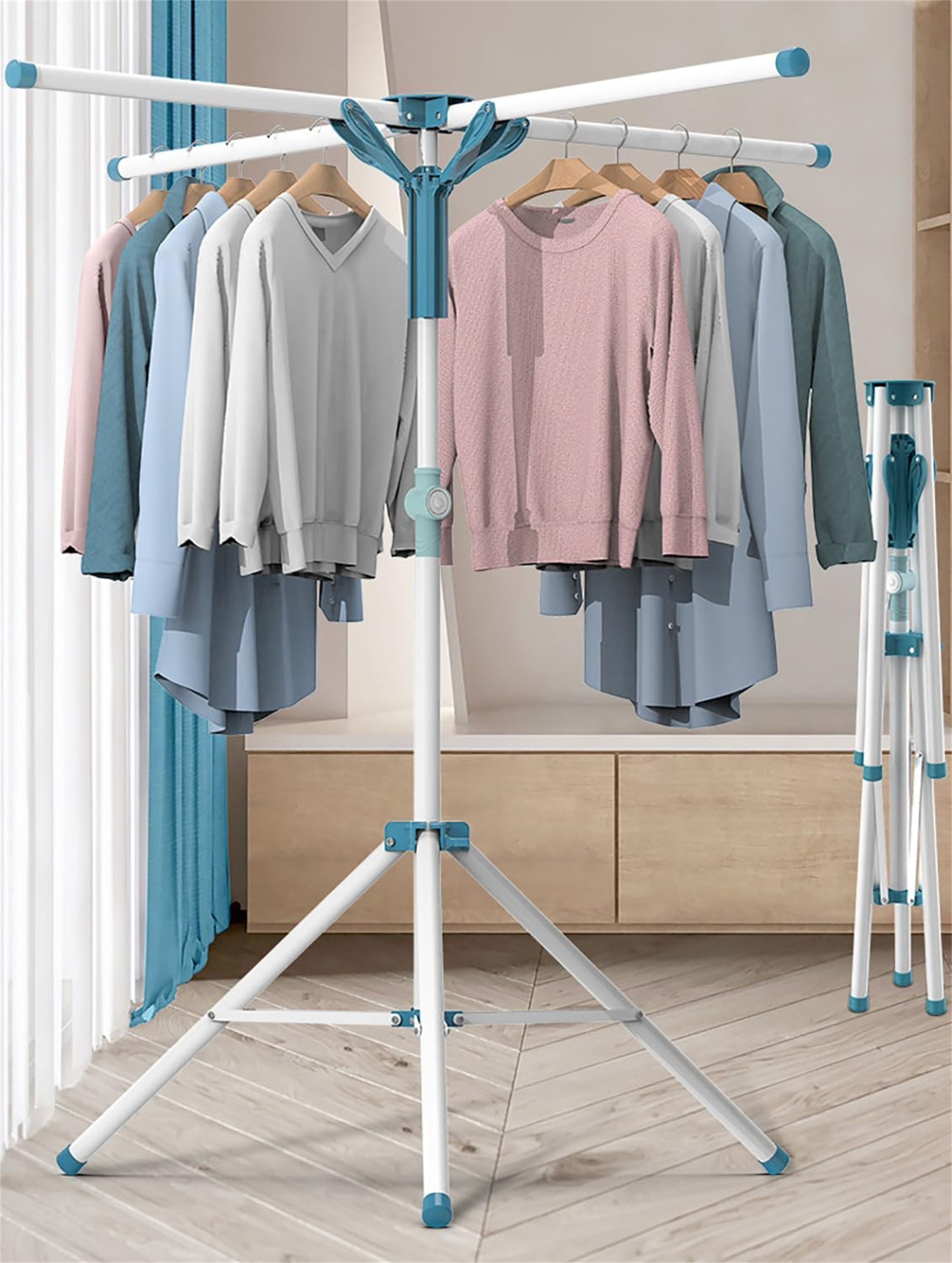 Rebrilliant Height-Adjustable Clothes Drying Rack - 52 Inches ...