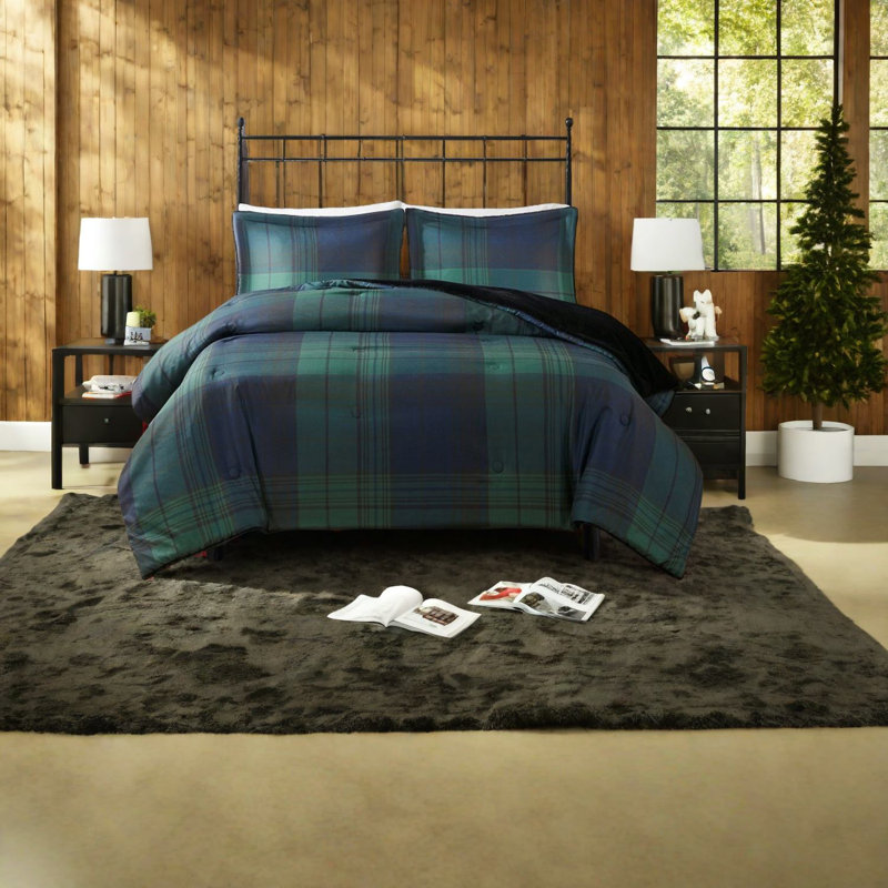 CANJUN Cozy Faux Wool Bedding Sets, Polyester Material, Reversible ...