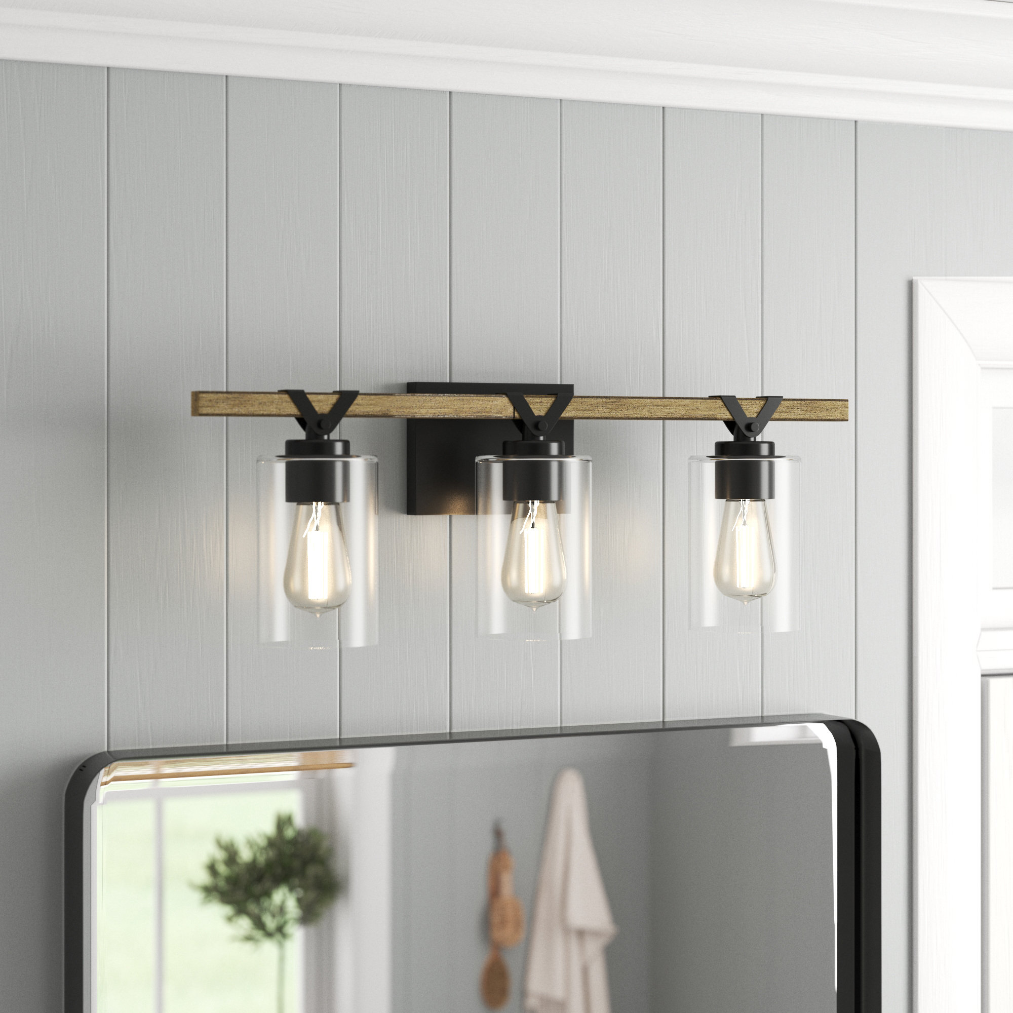 Beachcrest Home™ Lynnfield 3 - Light Dimmable Black Vanity Light ...
