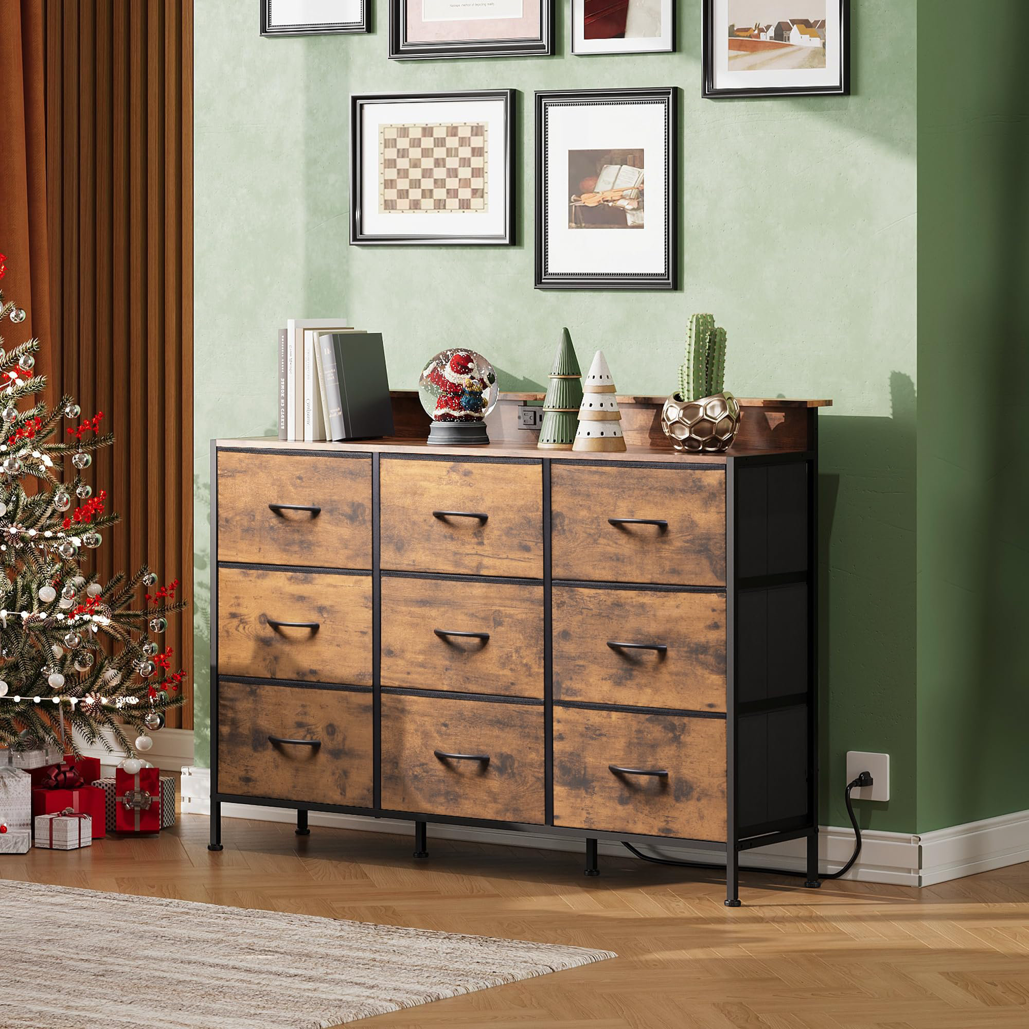 17 Stories Dresser TV Stand For 50, 55 Inch, Led Chest Of Drawers For ...