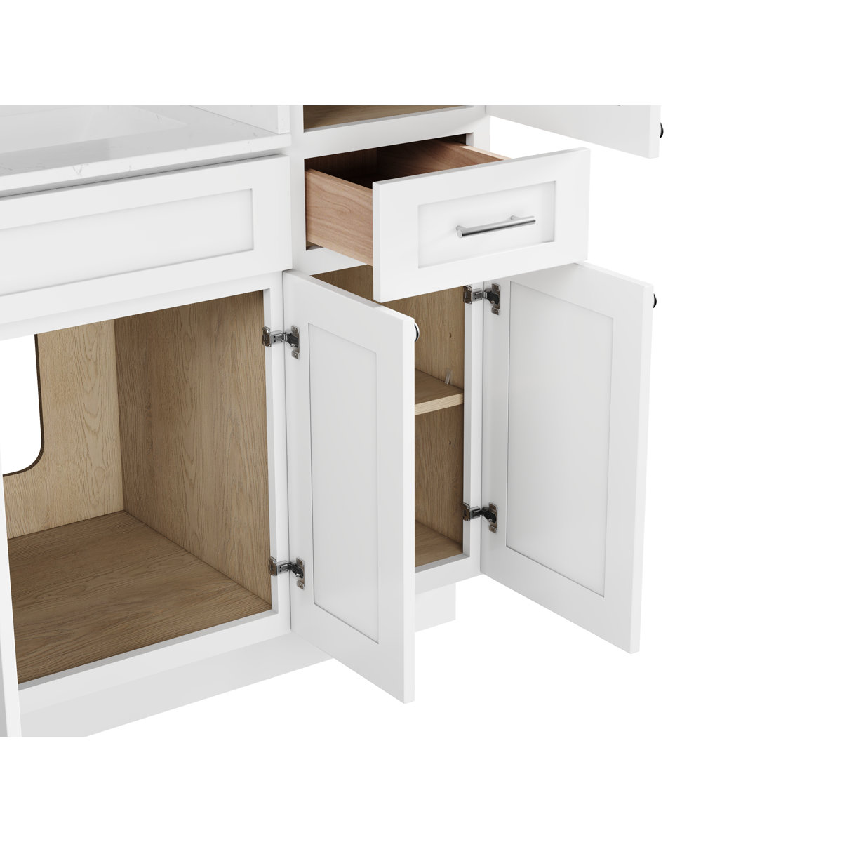 Disar 45' Single Bathroom Vanity With Left Linen Tall Cabinet Dovetail ...