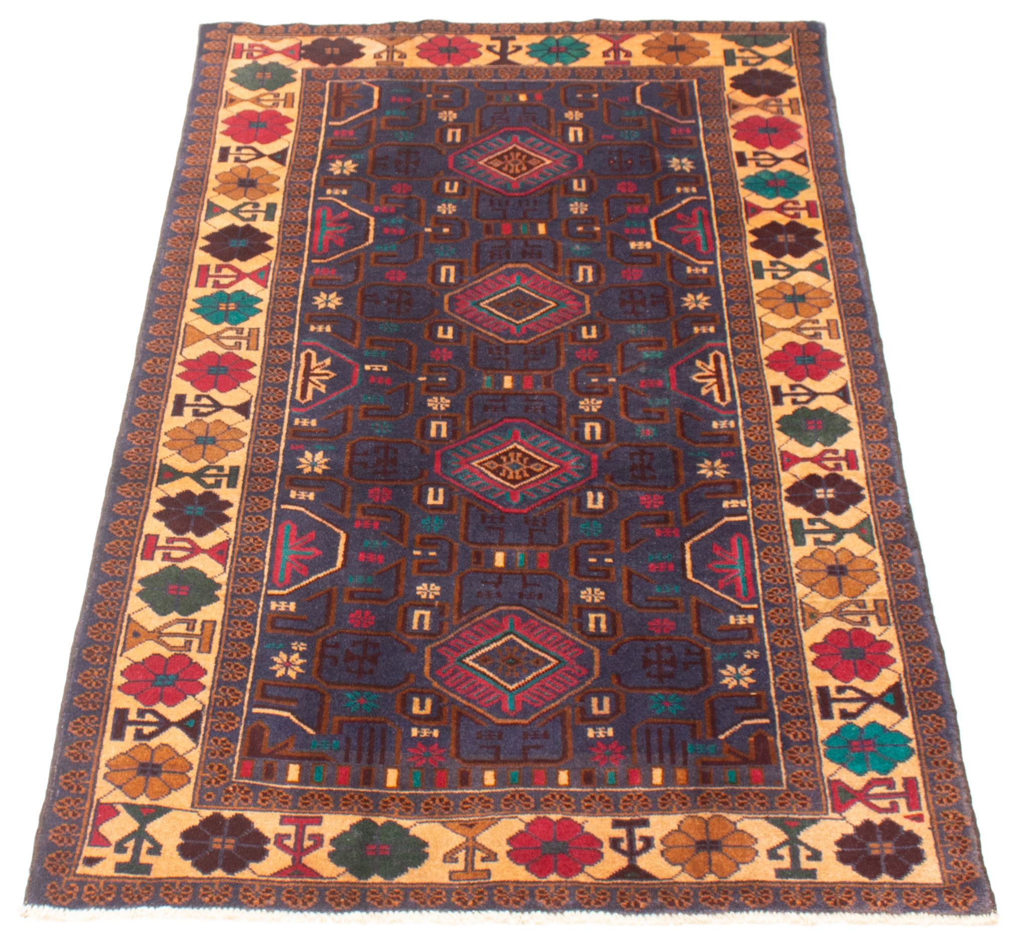 Bungalow Rose Teimani Dark Navy Rug 3'7" x 6'3" | Wayfair