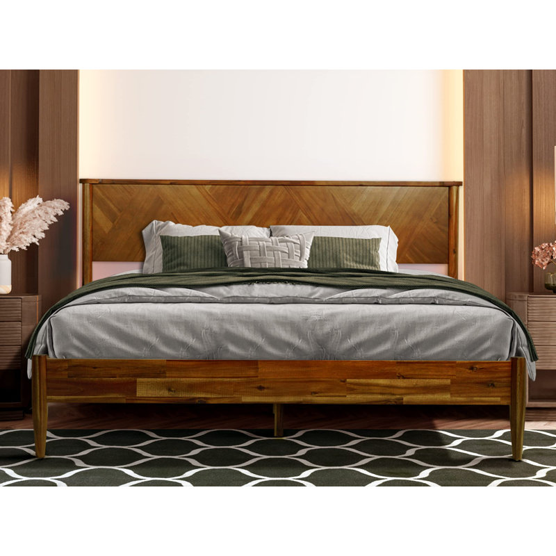 Union Rustic Kalleen Solid Wood Bed Frame with Artistic Patterned ...