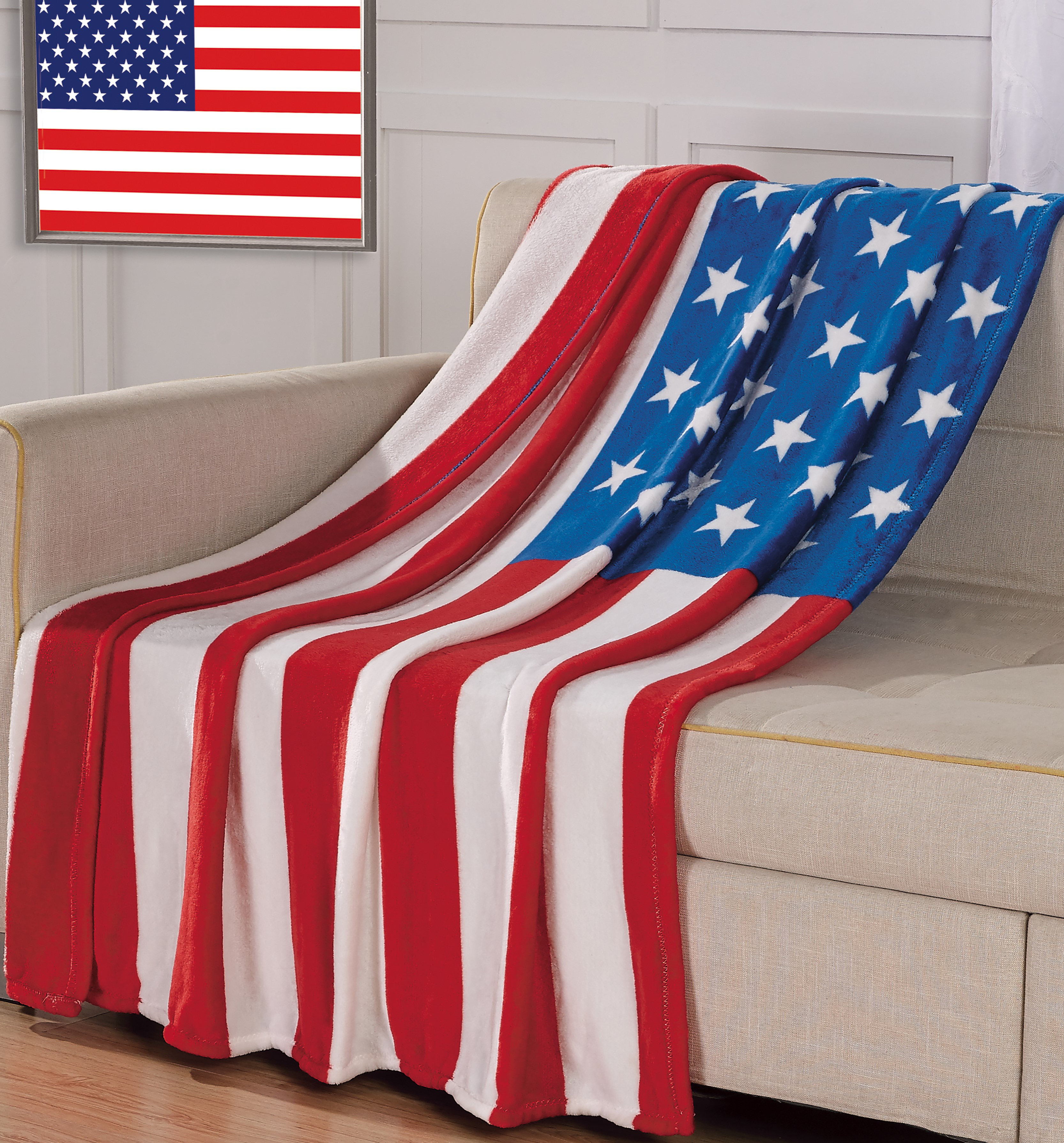 Winston Brands Patriotic American Flag Stars and Stripes Throw | Wayfair