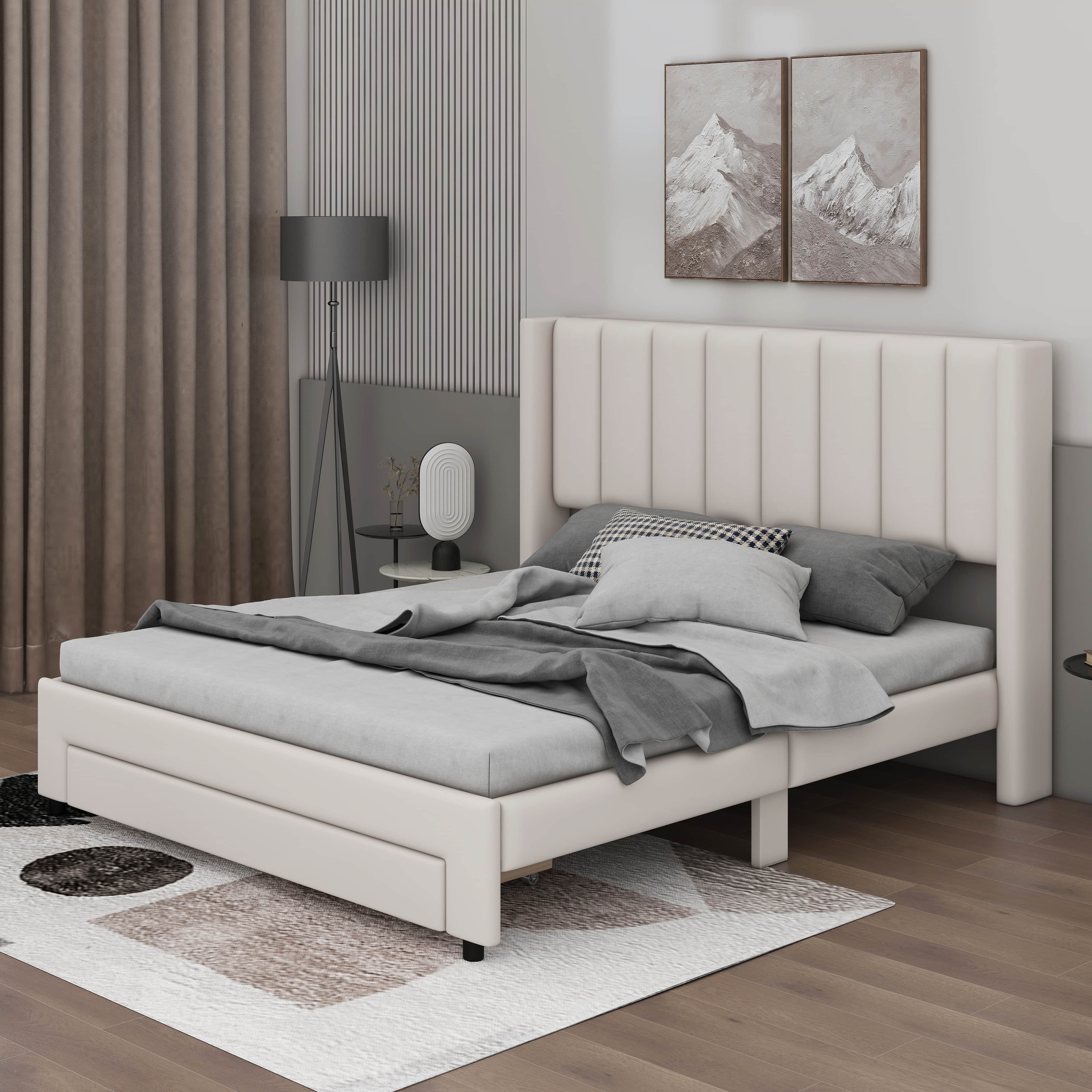 Latitude Run® Nikolai Upholstered Panel Storage Bed | Wayfair