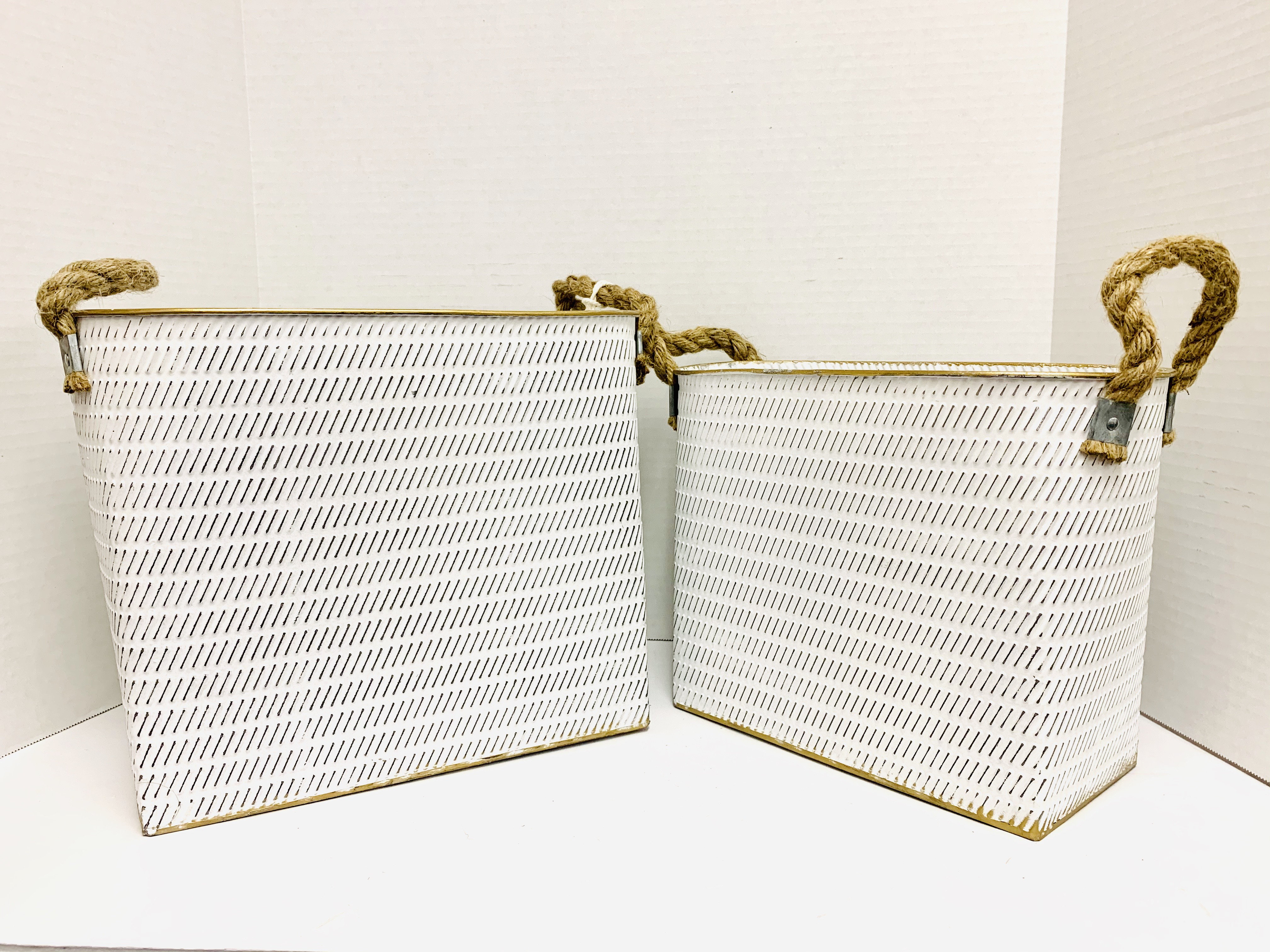 Breakwater Bay Embossed 2 Piece Metal Bucket Set | Wayfair