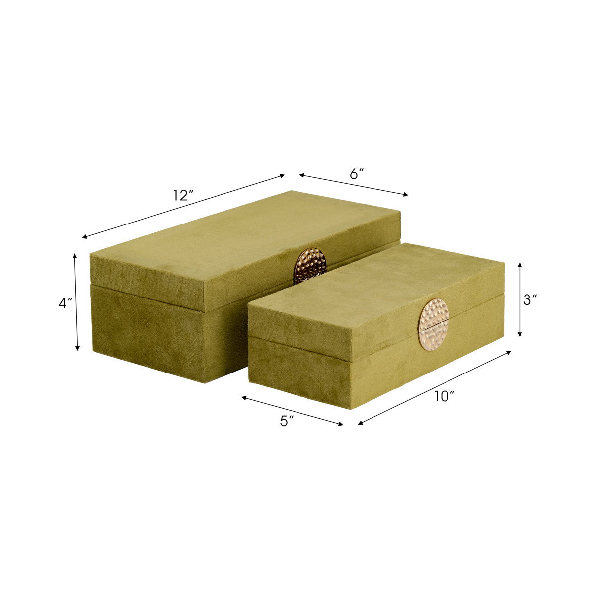 Etta Avenue™ Modern Glam Decorative Storage Boxes - 12" x 6" x 4 ...