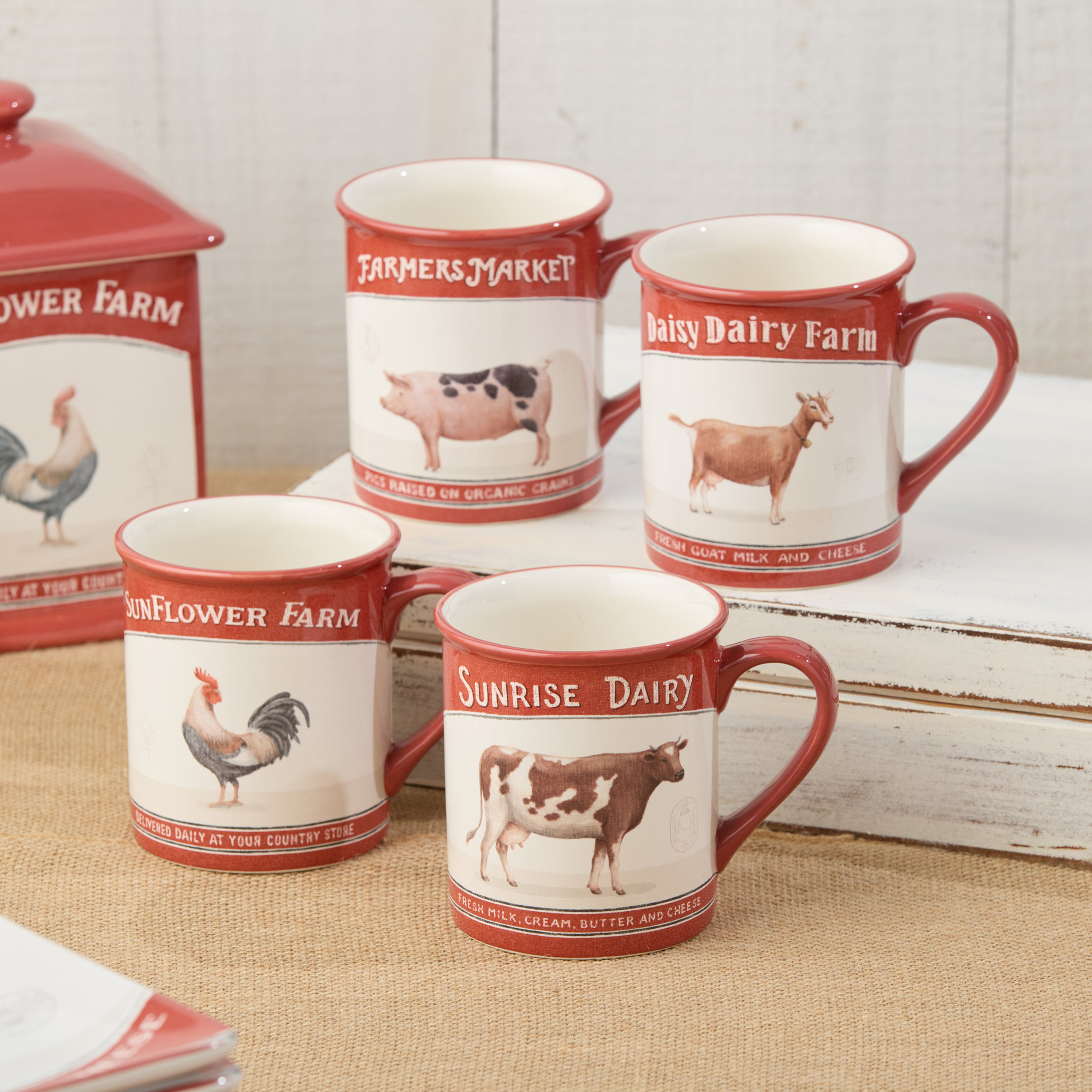 Certified International Vintage Farm Set of 4 Mug 16 oz. 4 asst. | Wayfair