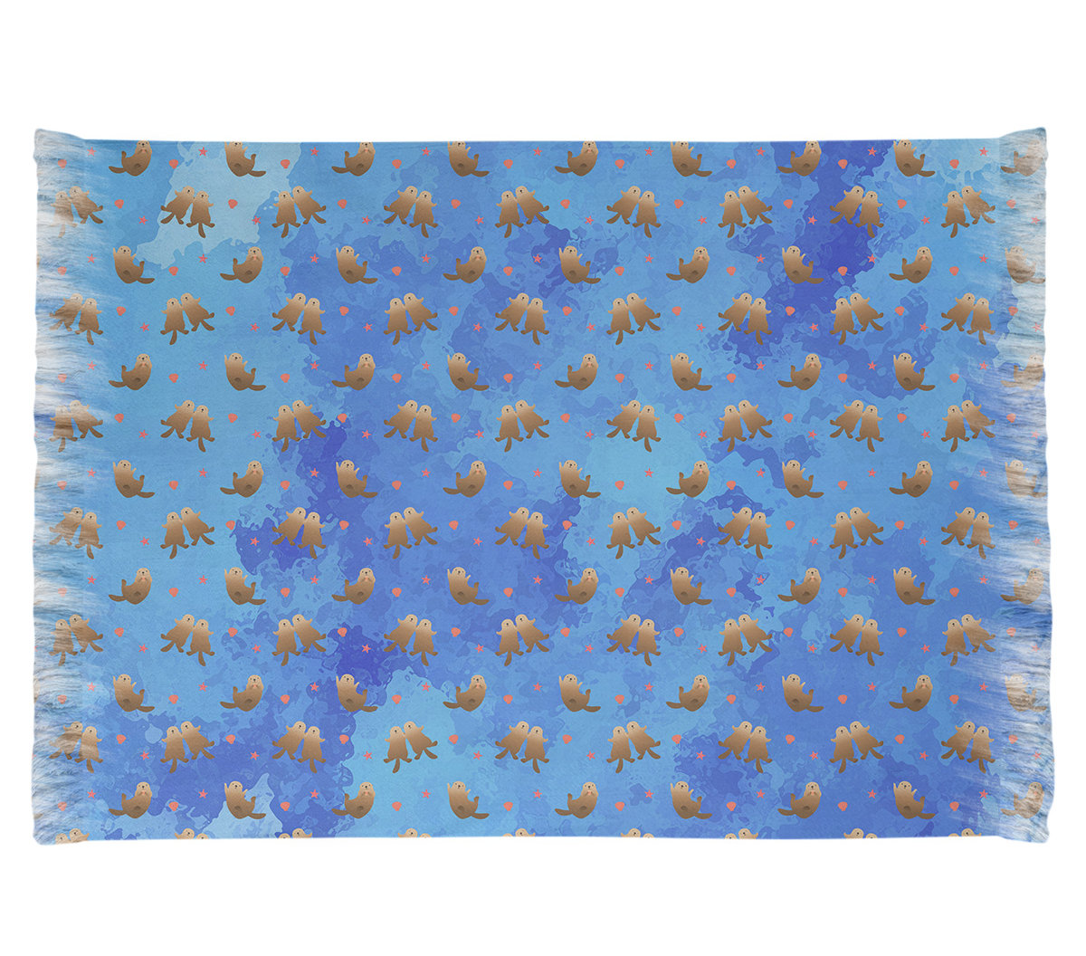East Urban Home Sea Otters Blue Area Rug | Wayfair
