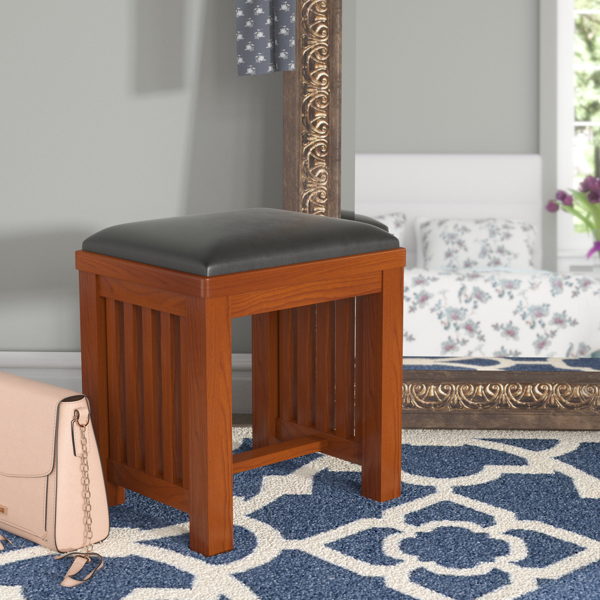 Alcott Hill® Madison Solid Wood Accent Stool & Reviews | Wayfair