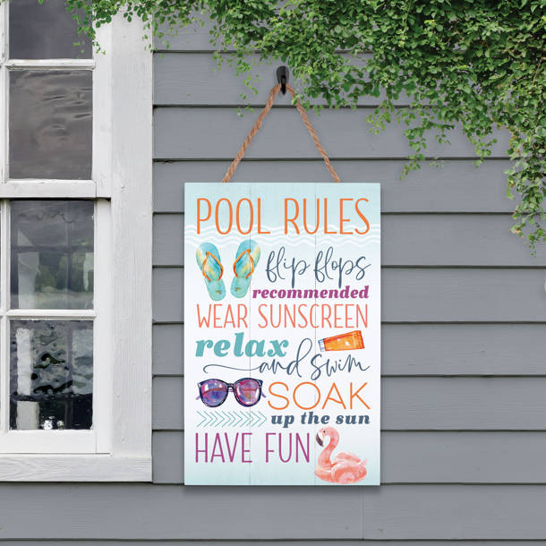 ATX CUSTOM SIGNS Funny Pool Area Sign | Wayfair