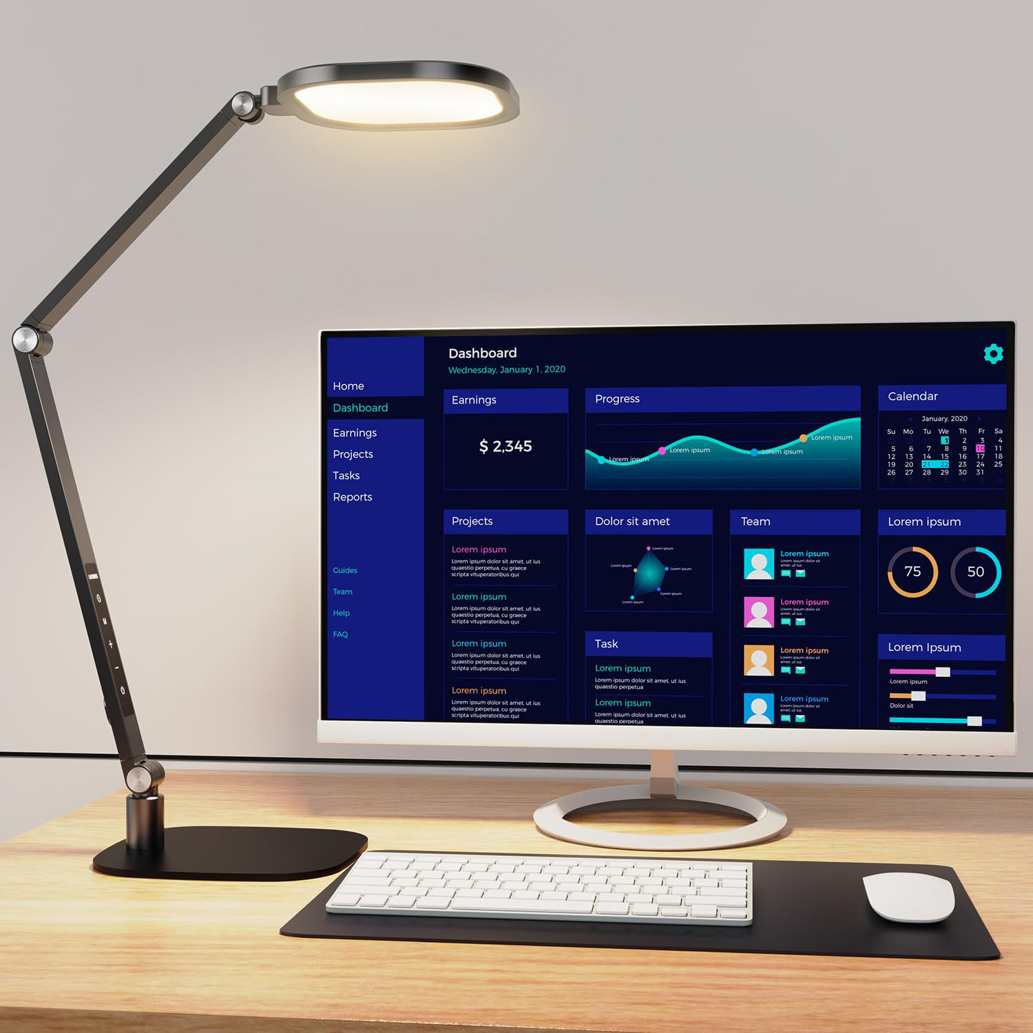 Brayden Studio® LED Desk Lamp For Home Office, Desk Light For Video ...