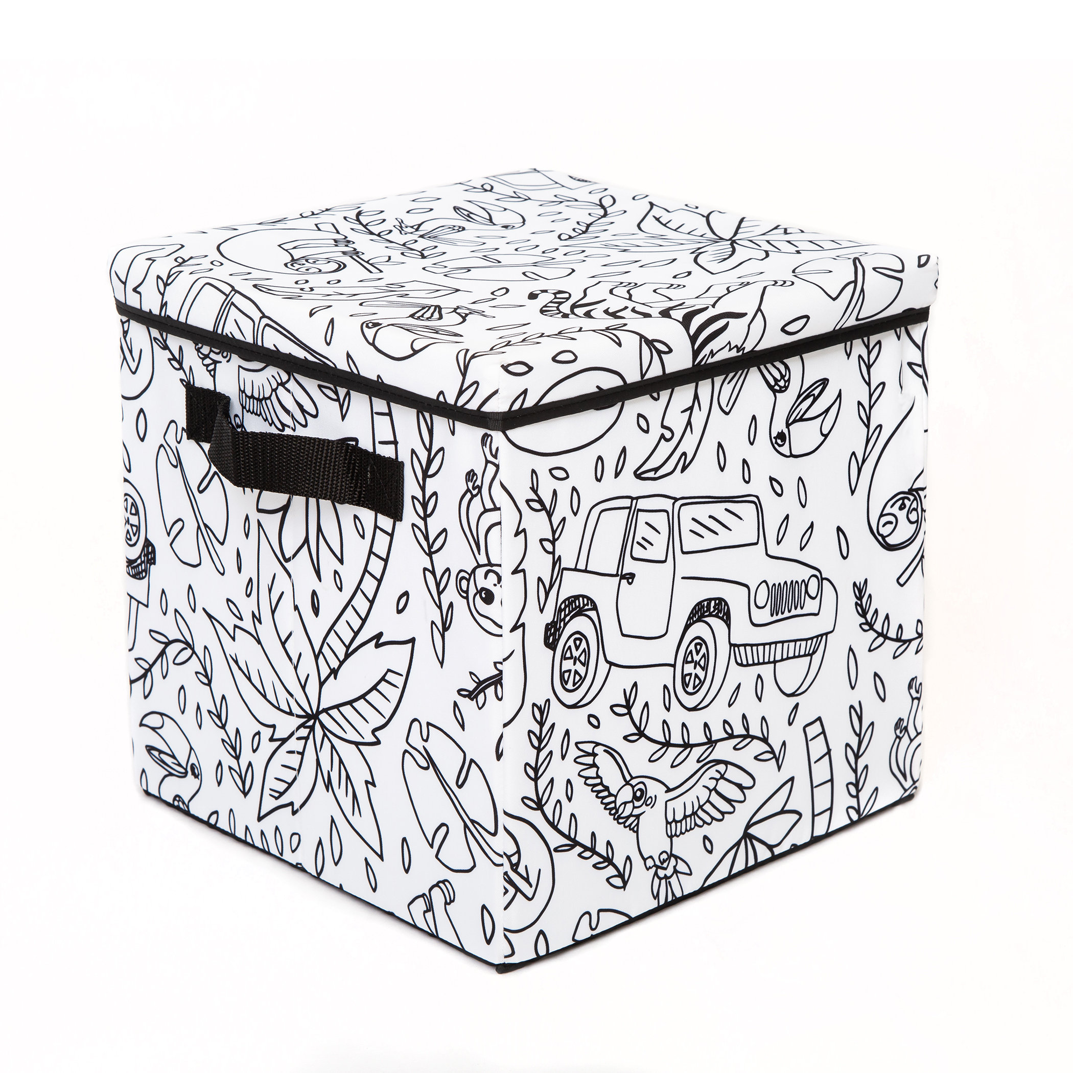 Baum Kid''s Colouring Lidded Storage Cube With 4 Pack Of Washable ...