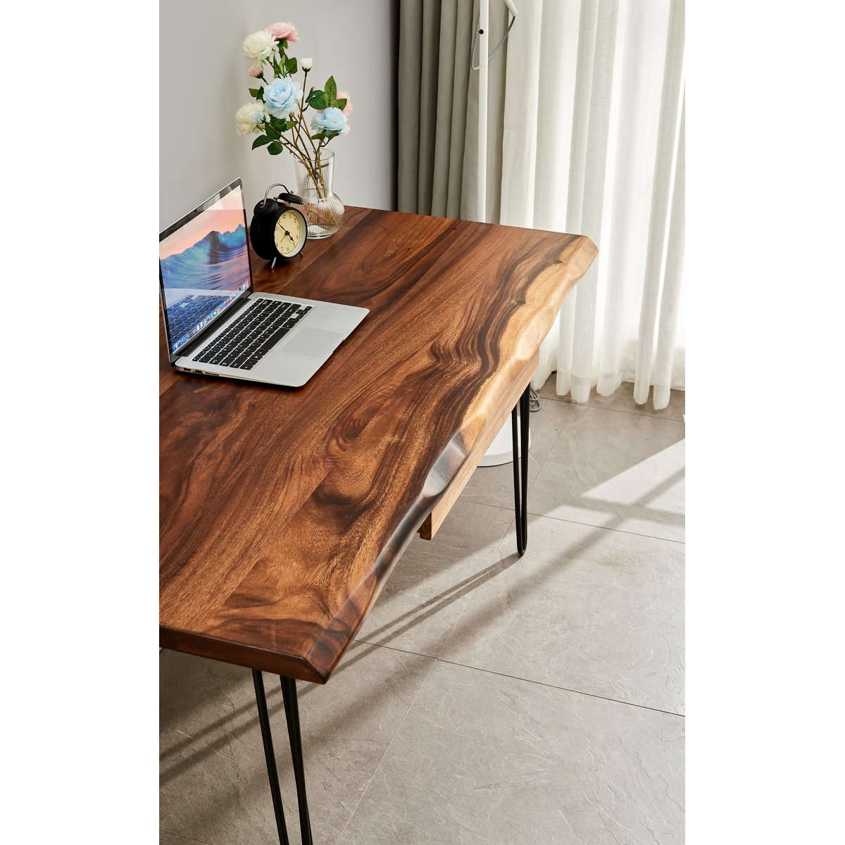 Keelan Scott Live Edge Desk with Hairpin Legs and South American Walnut ...