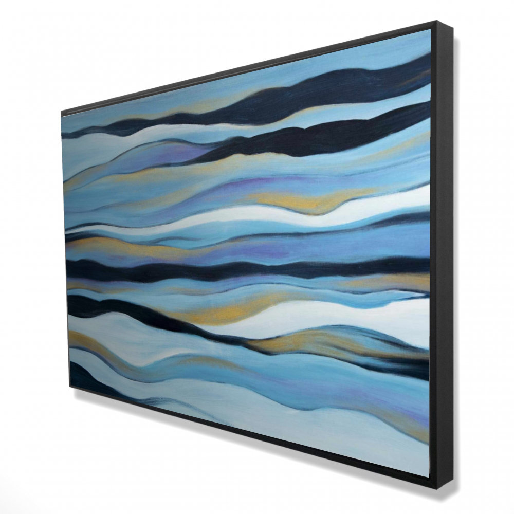 Brayden Studio® " Blue Sweep " on Canvas | Wayfair