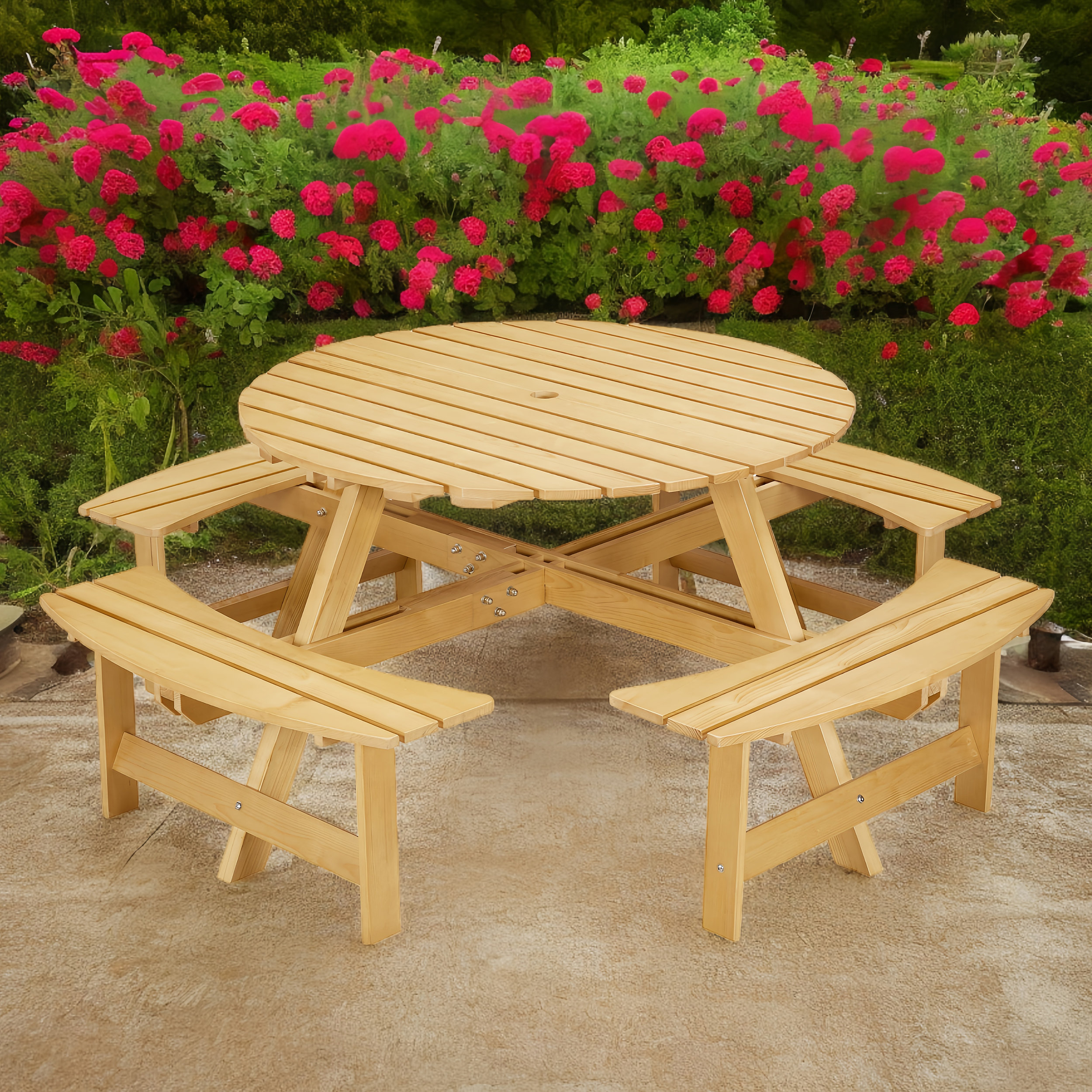 Arlmont & Co. Taneal Round 8 - Person 43.46'' L Outdoor Restaurant ...