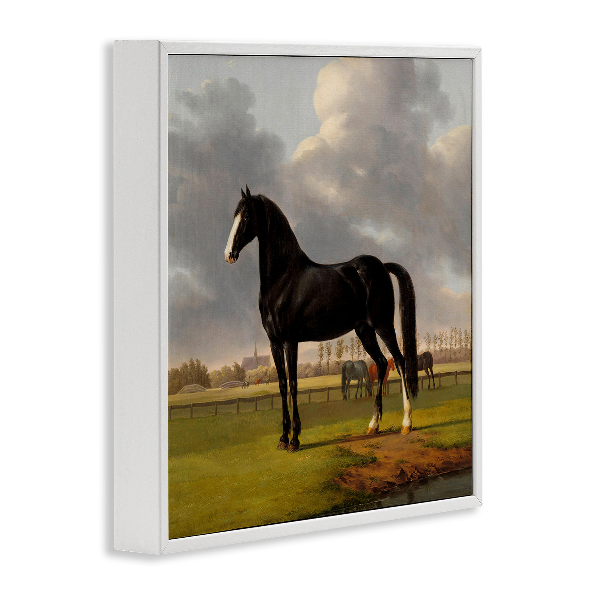 Stupell Industries Classic Black Stallion Framed Giclee Art by Anthony ...