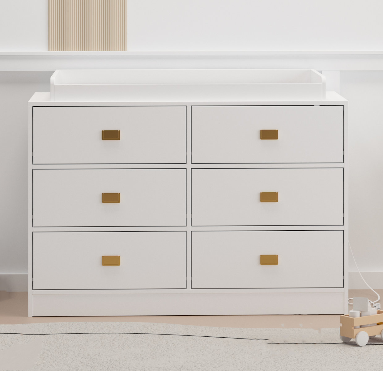 Ebern Designs Baby Changing Table Dresser With 6 Drawers | Wayfair