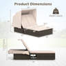 Highland Dunes 2-person Rattan Lounge Bed w/ Retractable Canopy 5 ...
