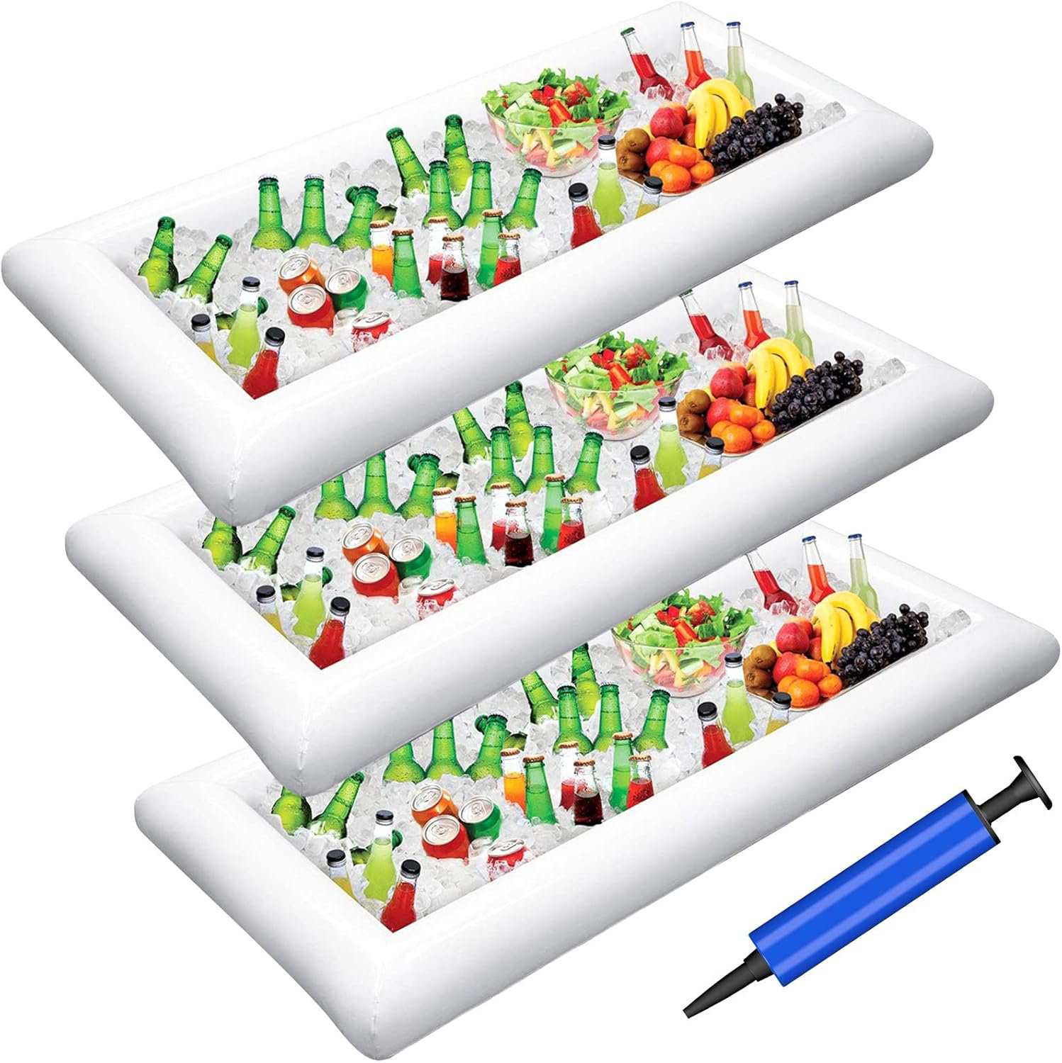 NIERBO 3 Pcs Inflatable Serving Bars Ice Buffet Salad Serving Trays ...