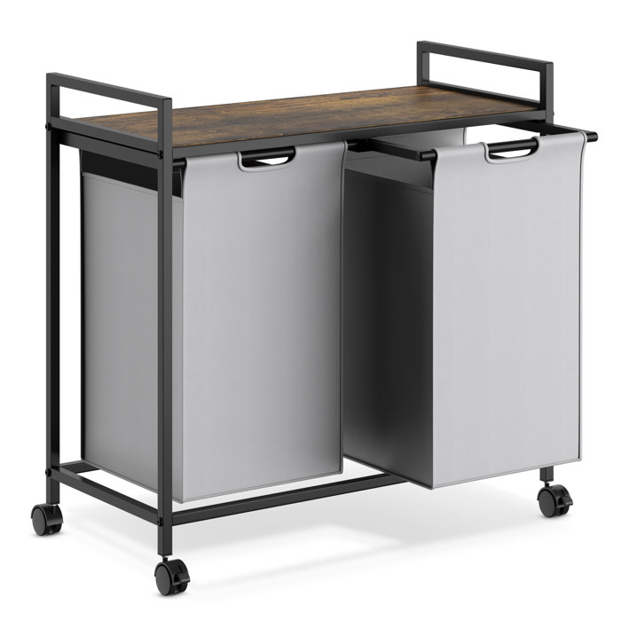 17 Stories Rolling Laundry Hamper And Waste Basket Set with Handles ...