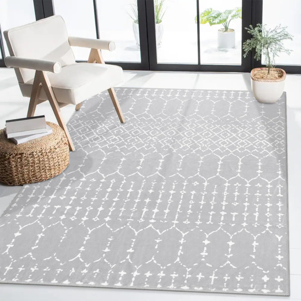 Dakota Fields Kimatha Rectangle Machine Washable Minimalist Geometric ...