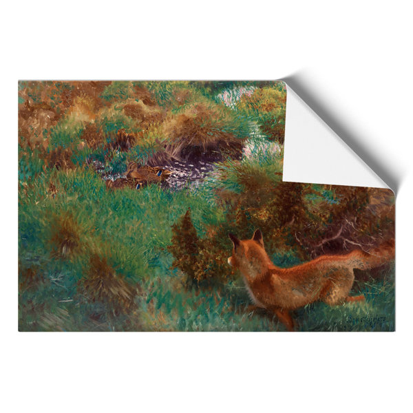 East Urban Home Fox Stalking Wild Ducks by Bruno Liljefors - No Frame ...