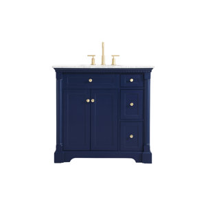 Red Barrel Studio® 36'' Single Bathroom Vanity with Marble Top ...