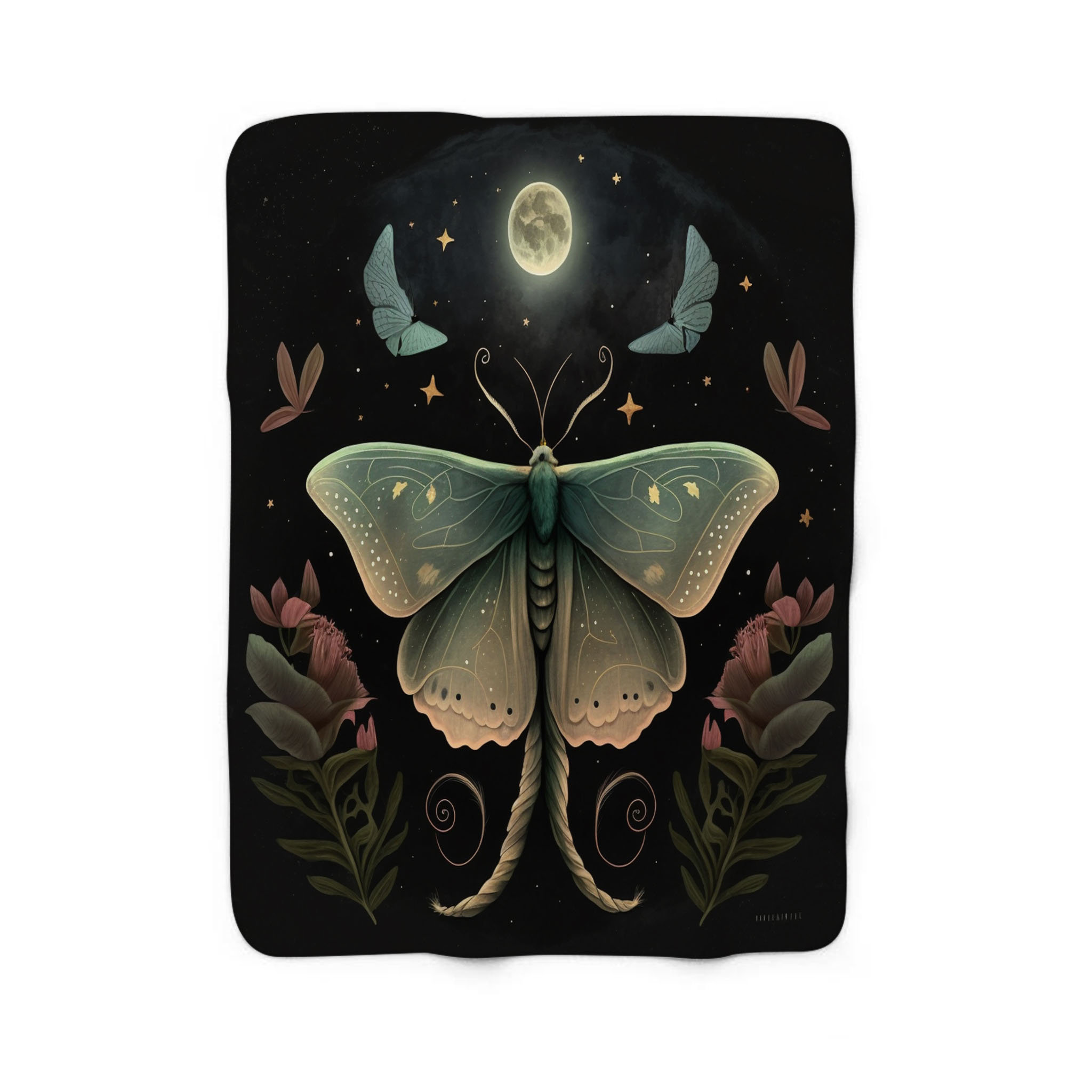MentionedYou Twilight Moth Haven - 1 Piece Premium Sherpa Blanket ...