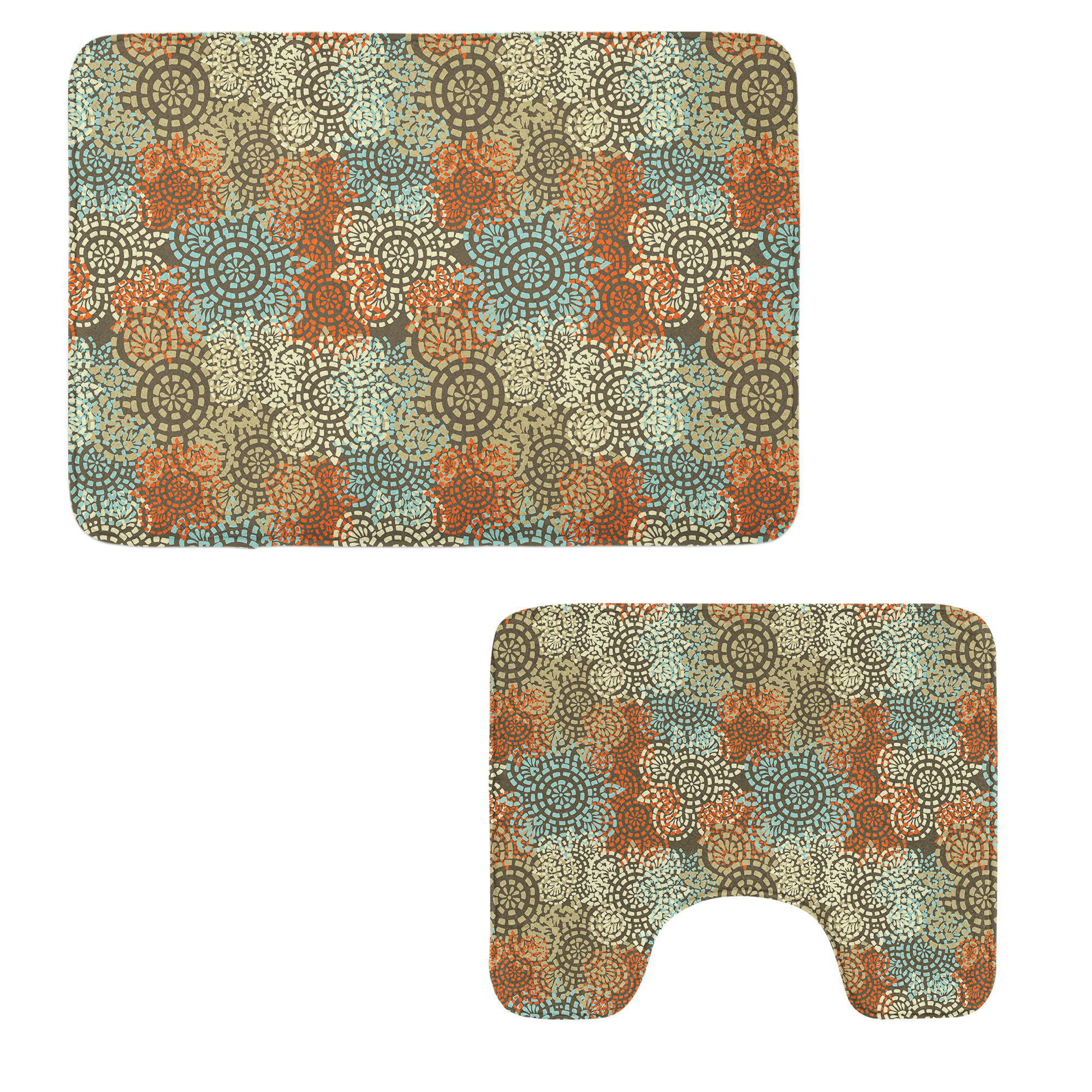 East Urban Home Vintage Bathroom Rug Set 2 Pieces Rectangle & Contour ...