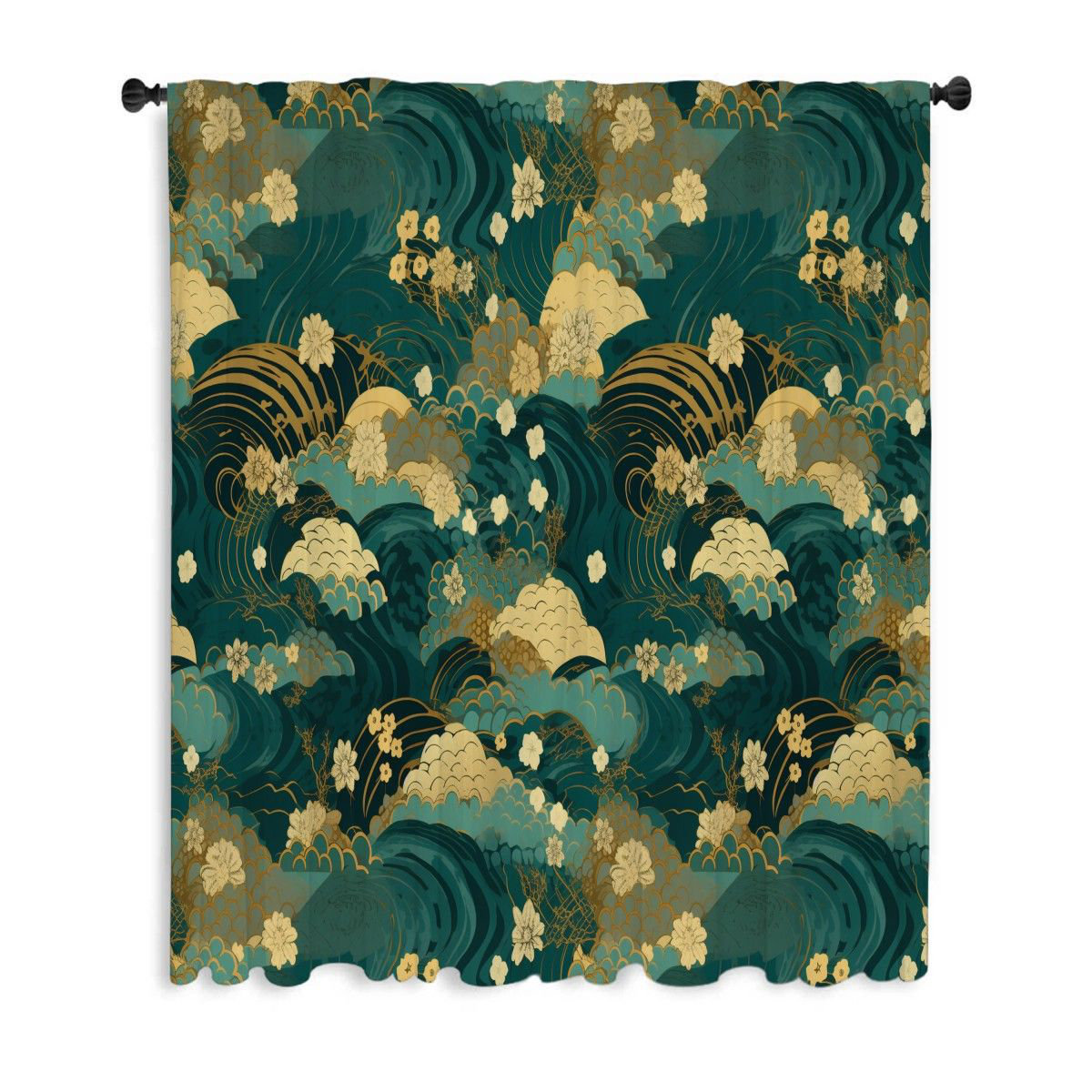 East Urban Home Asian Window Curtains, Vintage Blackout Curtain Panels ...