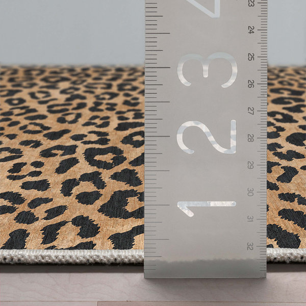 Mercer41 Havsa Leopard Brown Modern Flat-Weave Rug & Reviews | Wayfair