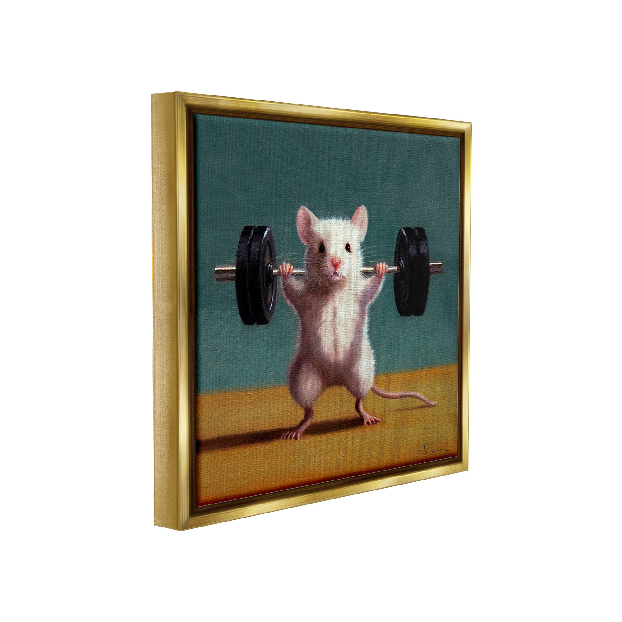 Trinx " Weight Lifting Mouse " by Lucia Heffernan on Canvas | Wayfair