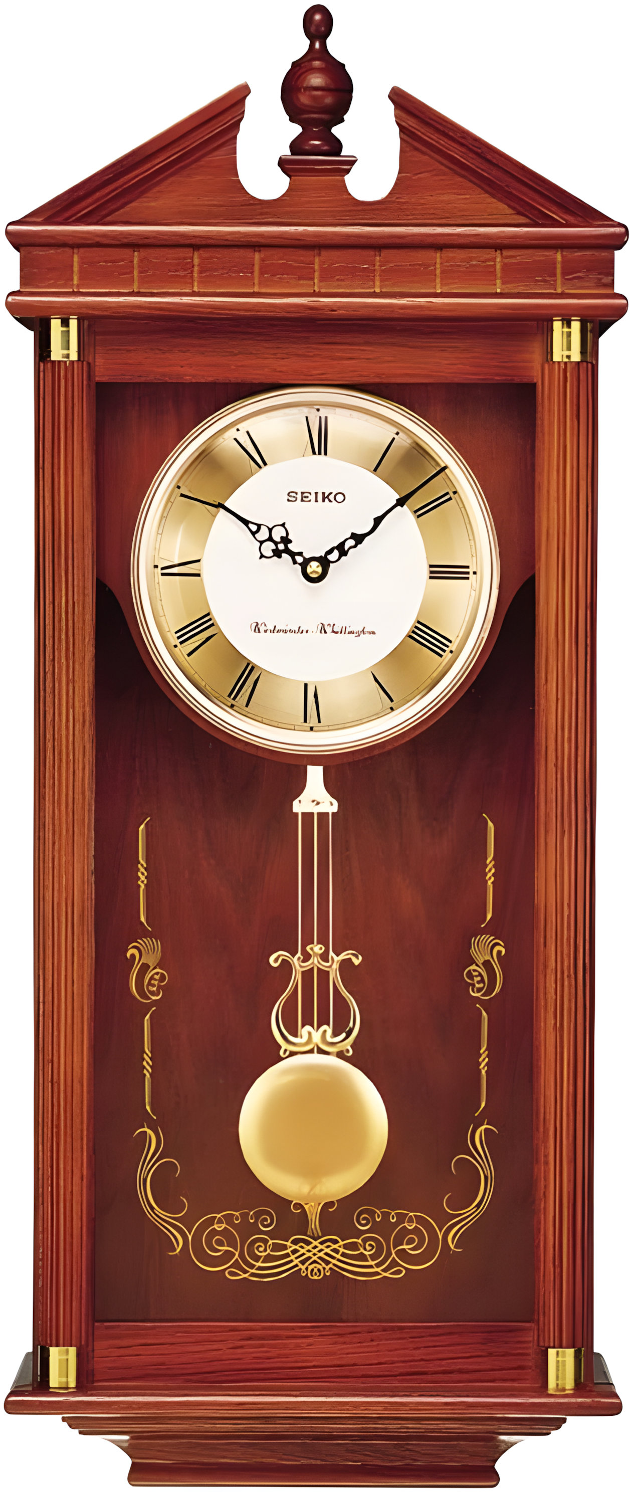 Co-t Regal Oak Wall Clock With Pendulum - Traditional Wooden Case, Dual ...