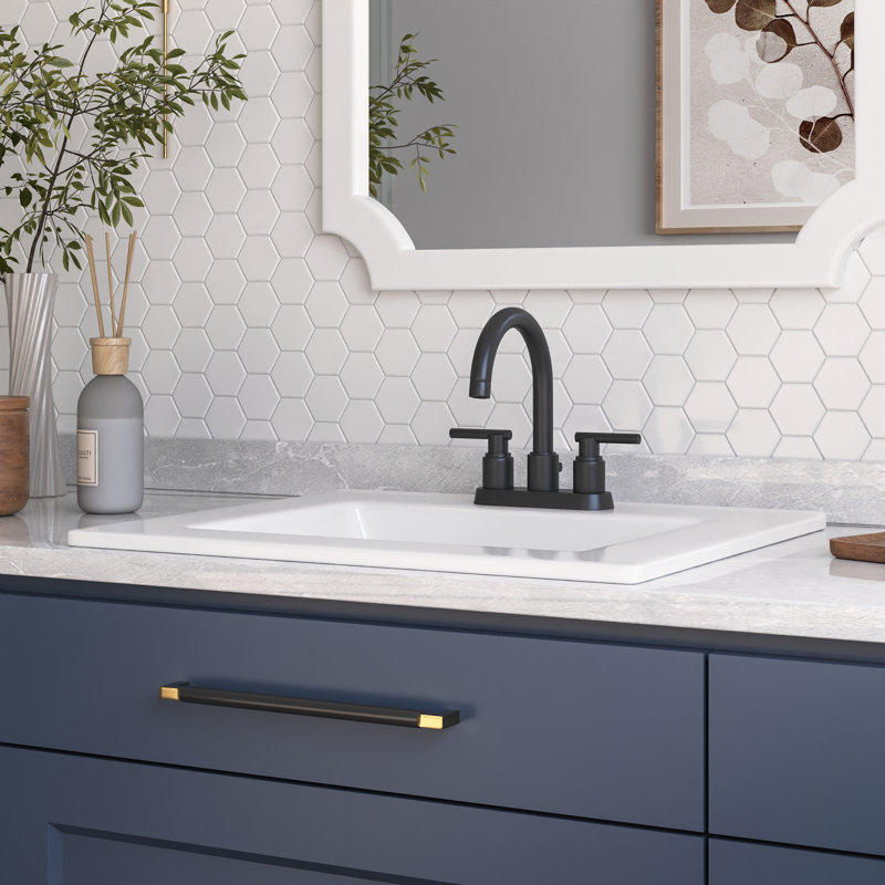 DeerValley 21'' x 18'' White Rectangular Vitreous China Drop-in ...