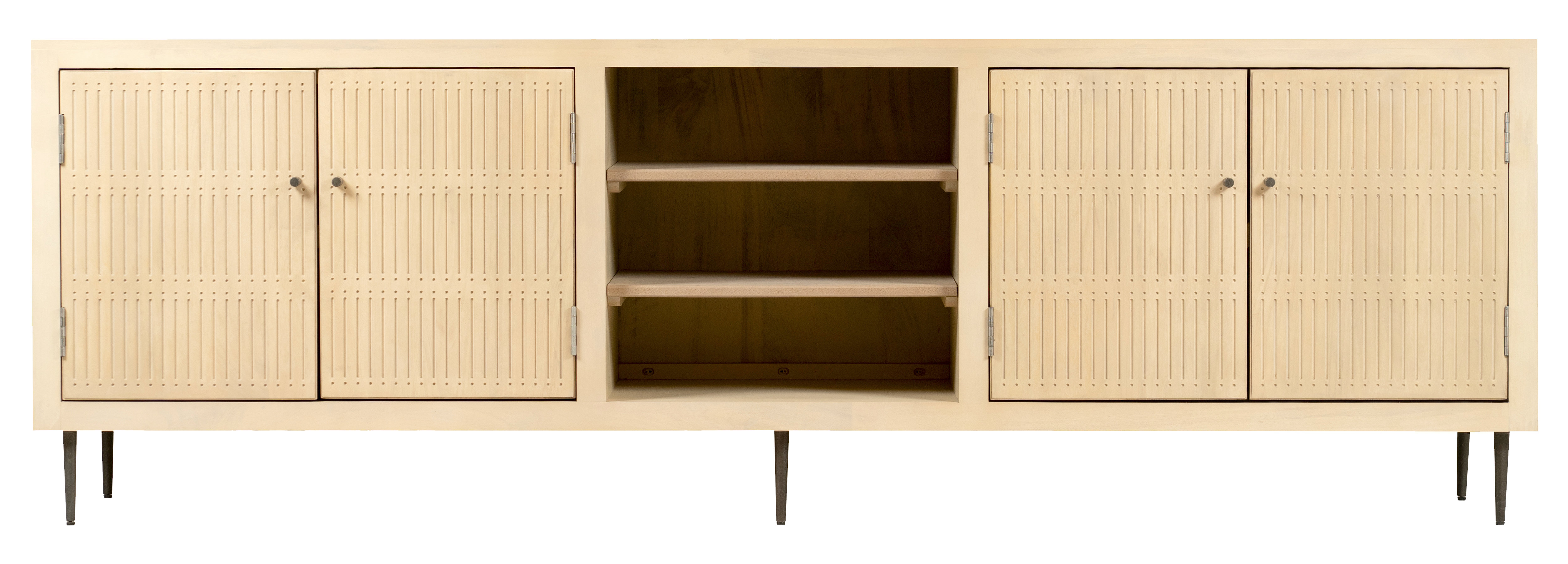 MOTI Furniture Sampson 4-door Media Cabinet In Contemporary Aged ...