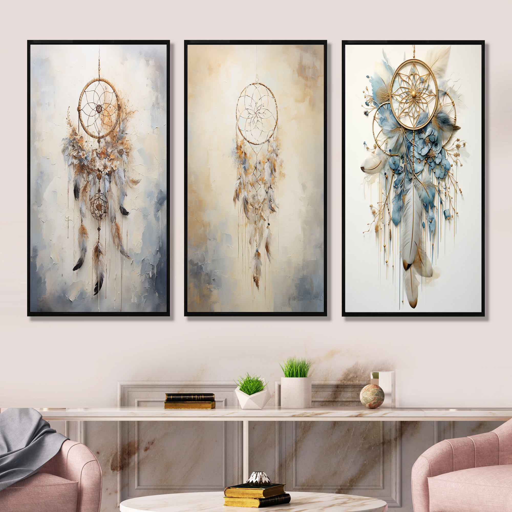 Bungalow Rose Threads Of Dreams Blue Dreamcatcher - Dream Catcher ...