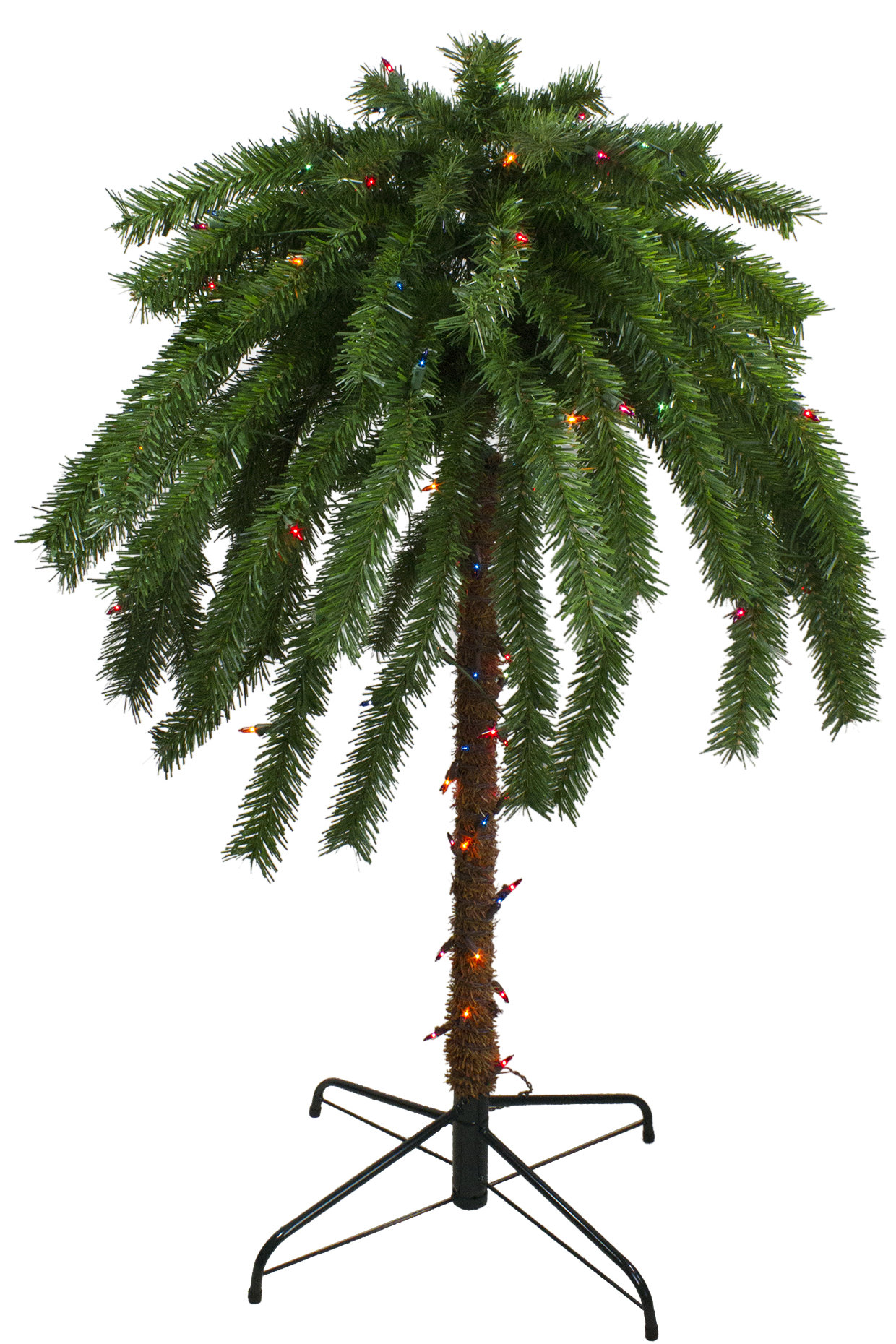Northlight Seasonal 4' Pre-Lit Artificial Tropical Outdoor Patio Palm ...