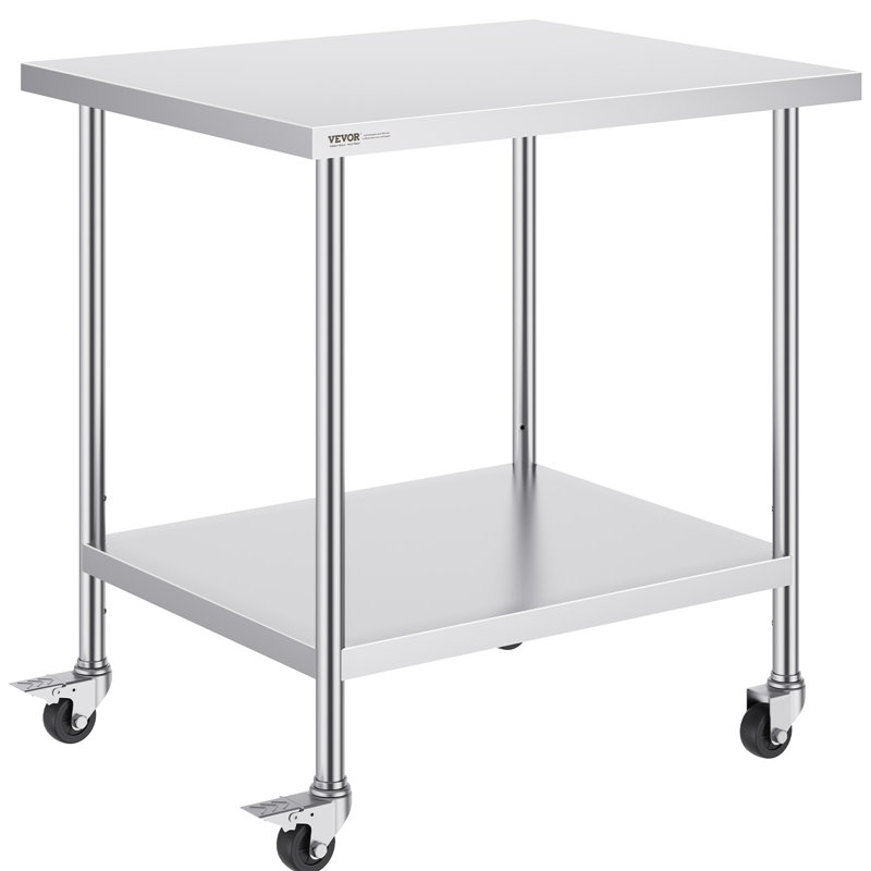 VEVOR Rolling Kitchen Cart with Stainless Steel Top | Wayfair