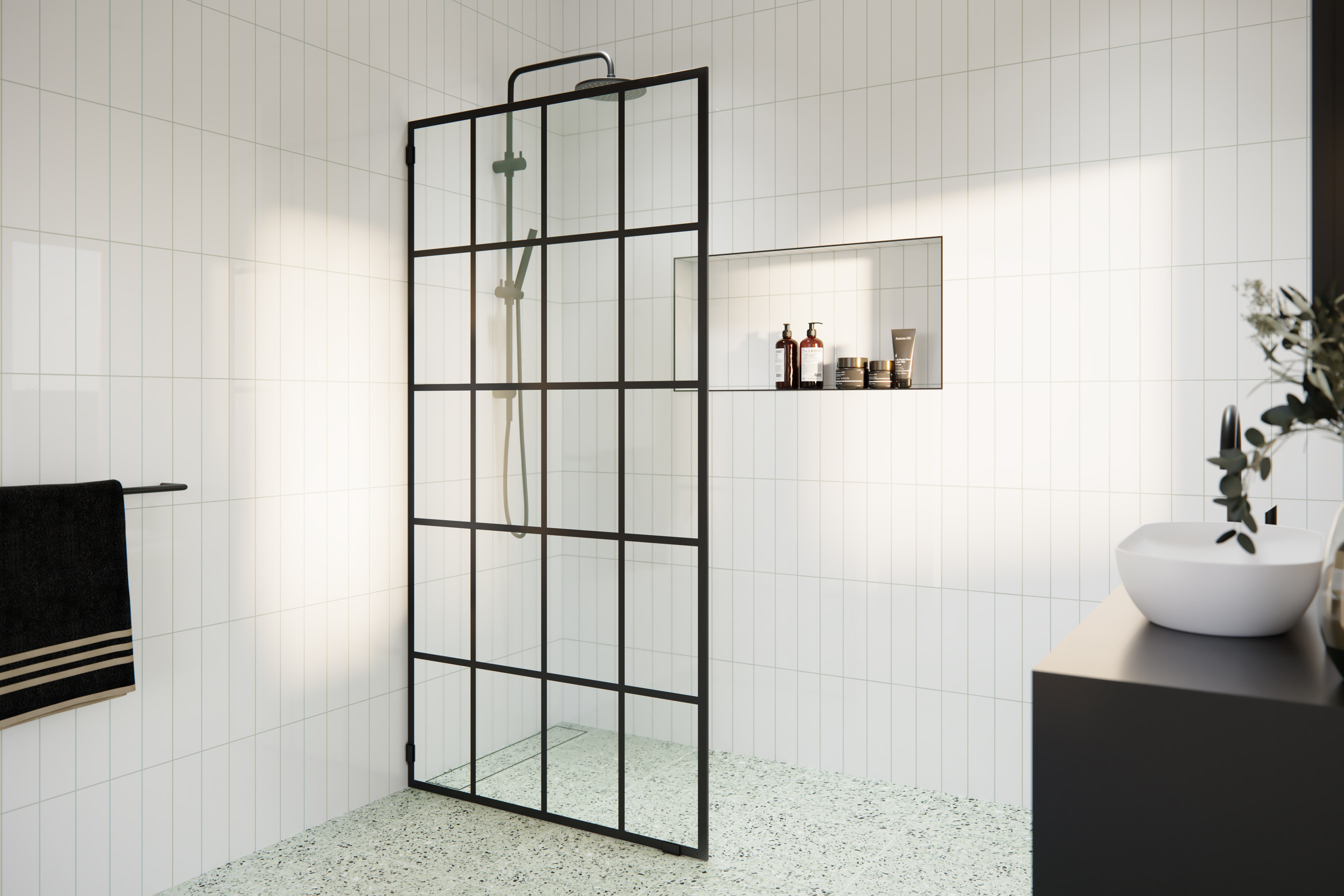 Glass Warehouse Esprit 38 in. x 78 in. French Monture Single Fixed ...