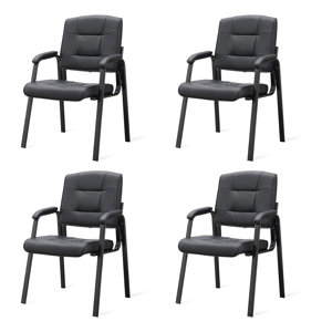 Naomi Home Stackable Faux Leather Reception Chair, Office Guest Chairs ...