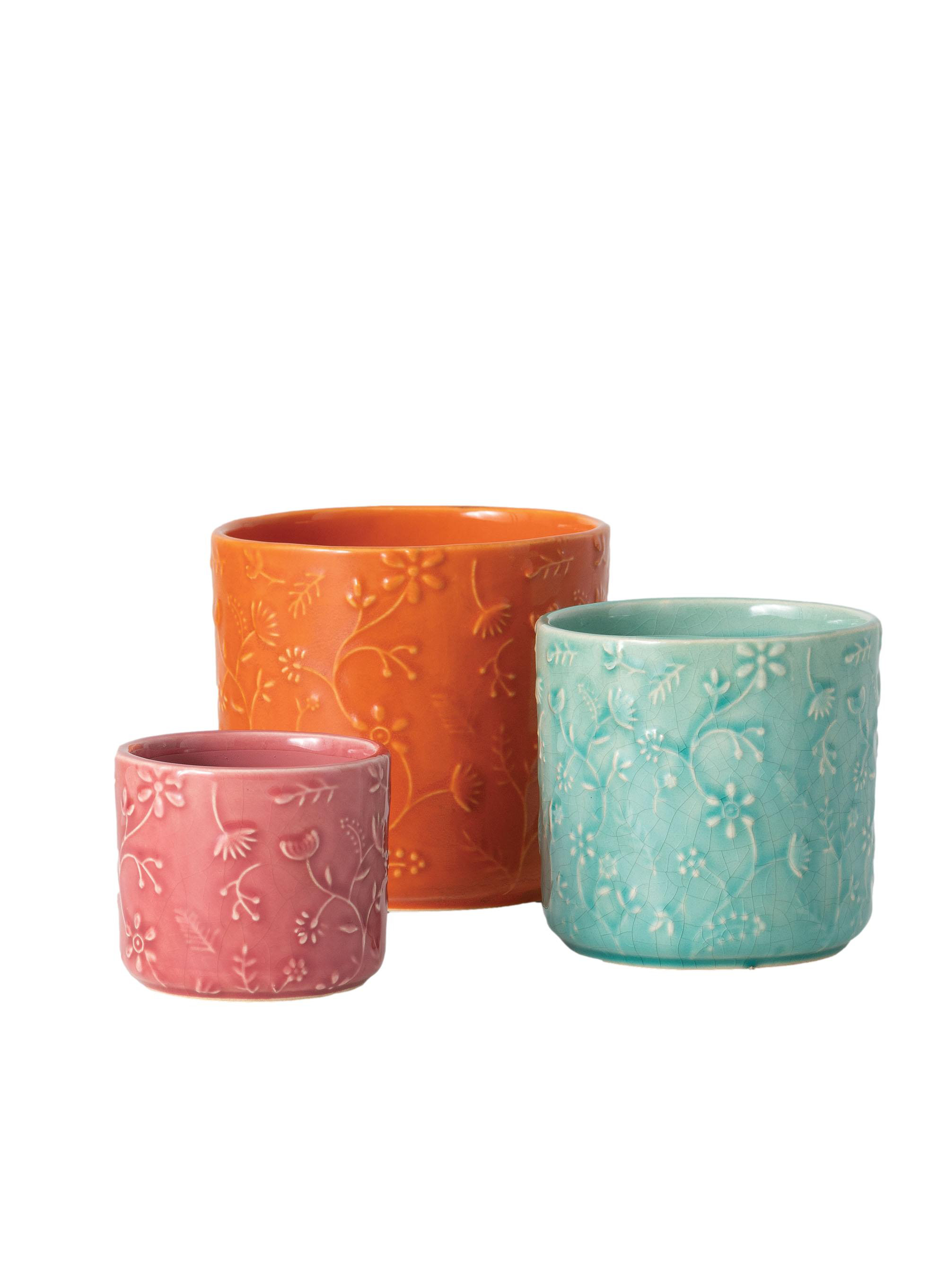 Gracie Oaks Ava-Elizabeth 3 Piece Ceramic Pot Planter Set & Reviews ...